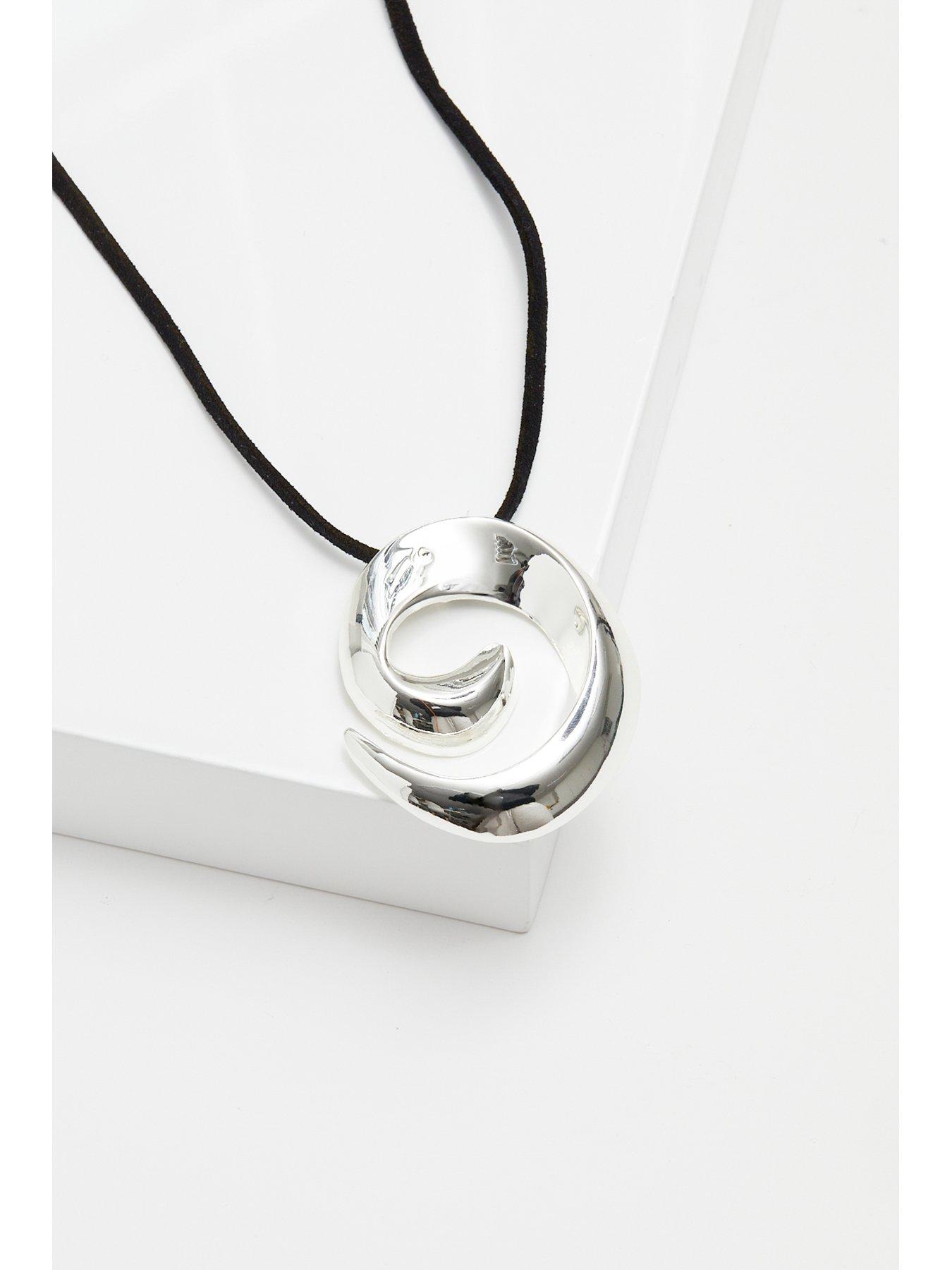 Inicio Silver Plated Molten Cord Pendant - Gift Pouch | Very