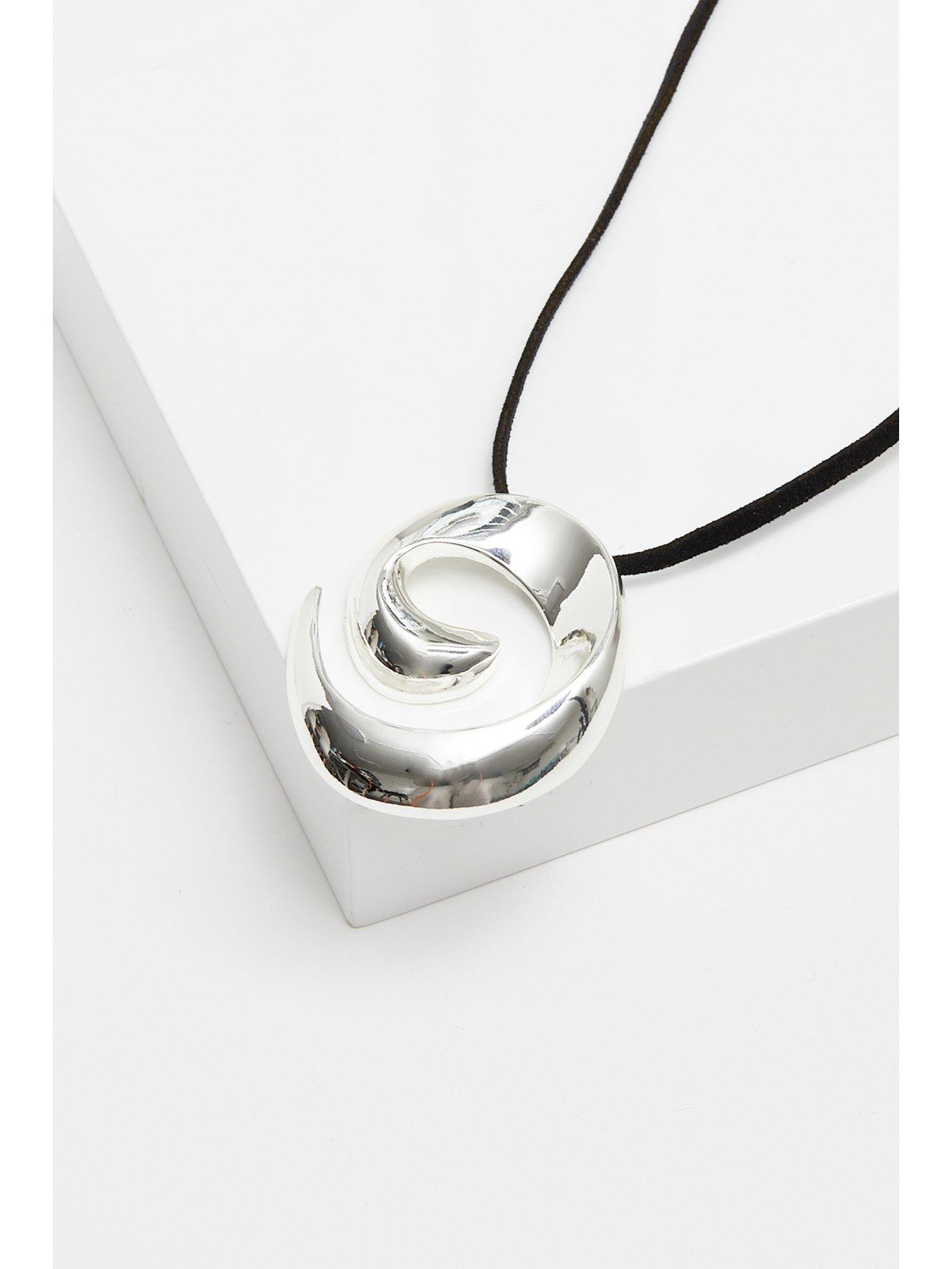 Inicio Silver Plated Molten Cord Pendant - Gift Pouch | Very