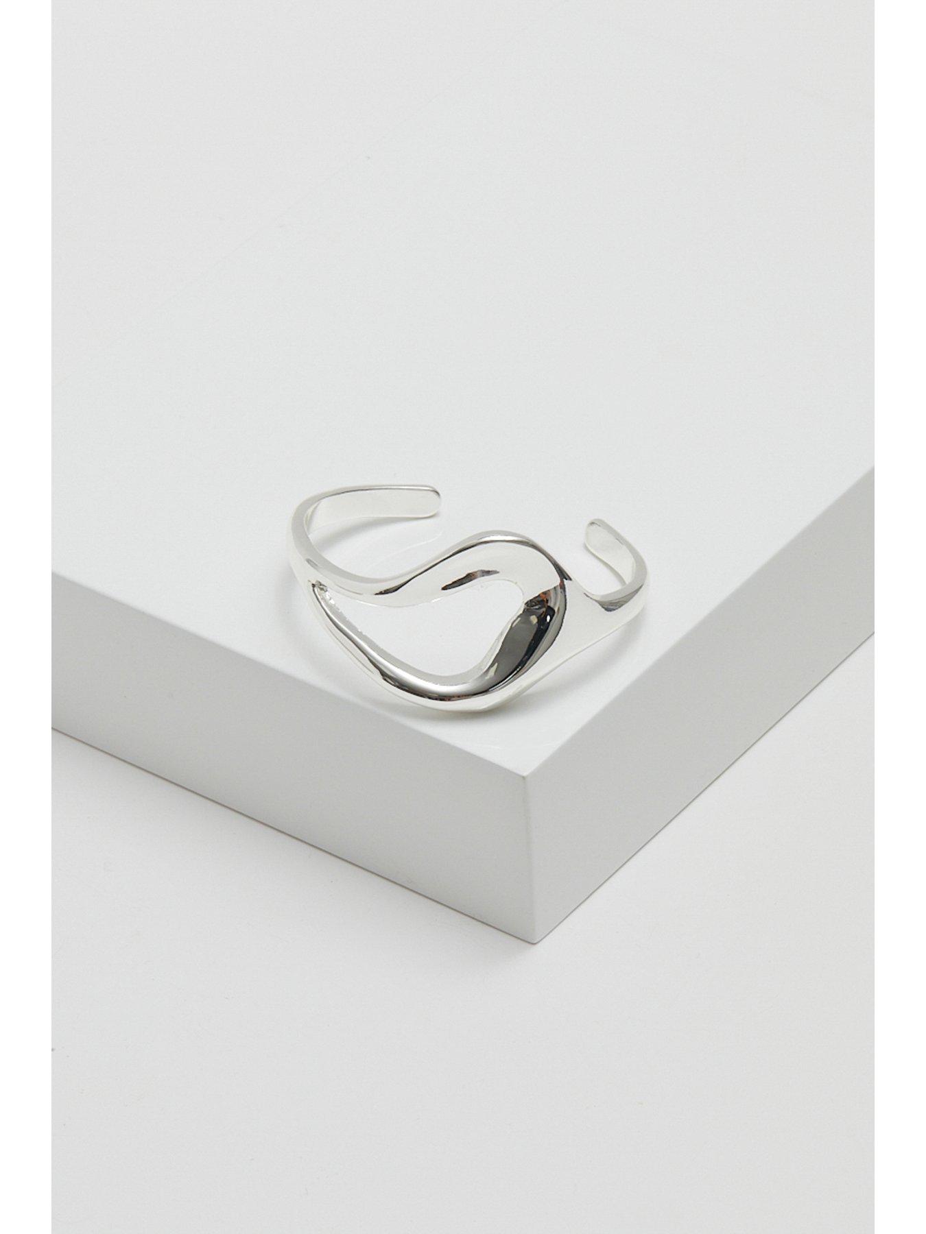 Inicio Silver Plated Molten Open Cuff - Gift Pouch | Very