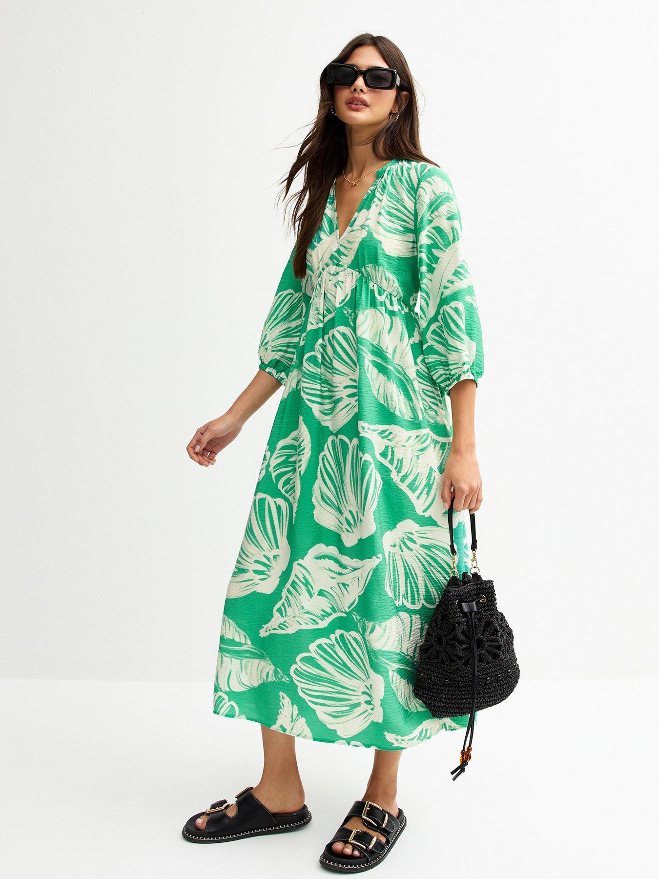 New Look Katy Shell Smock Midi - Green | Very