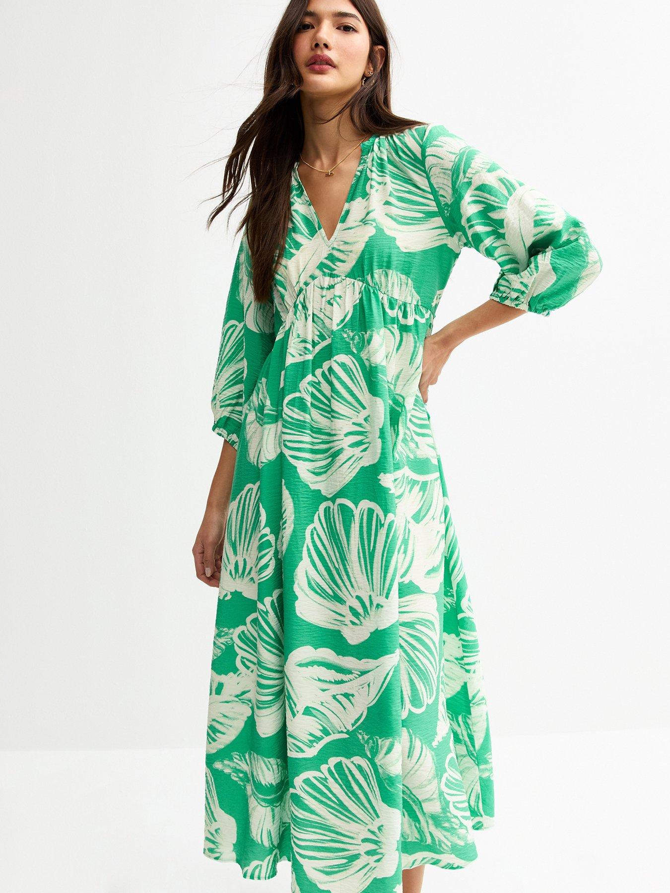 New Look Katy Shell Smock Midi - Green | Very