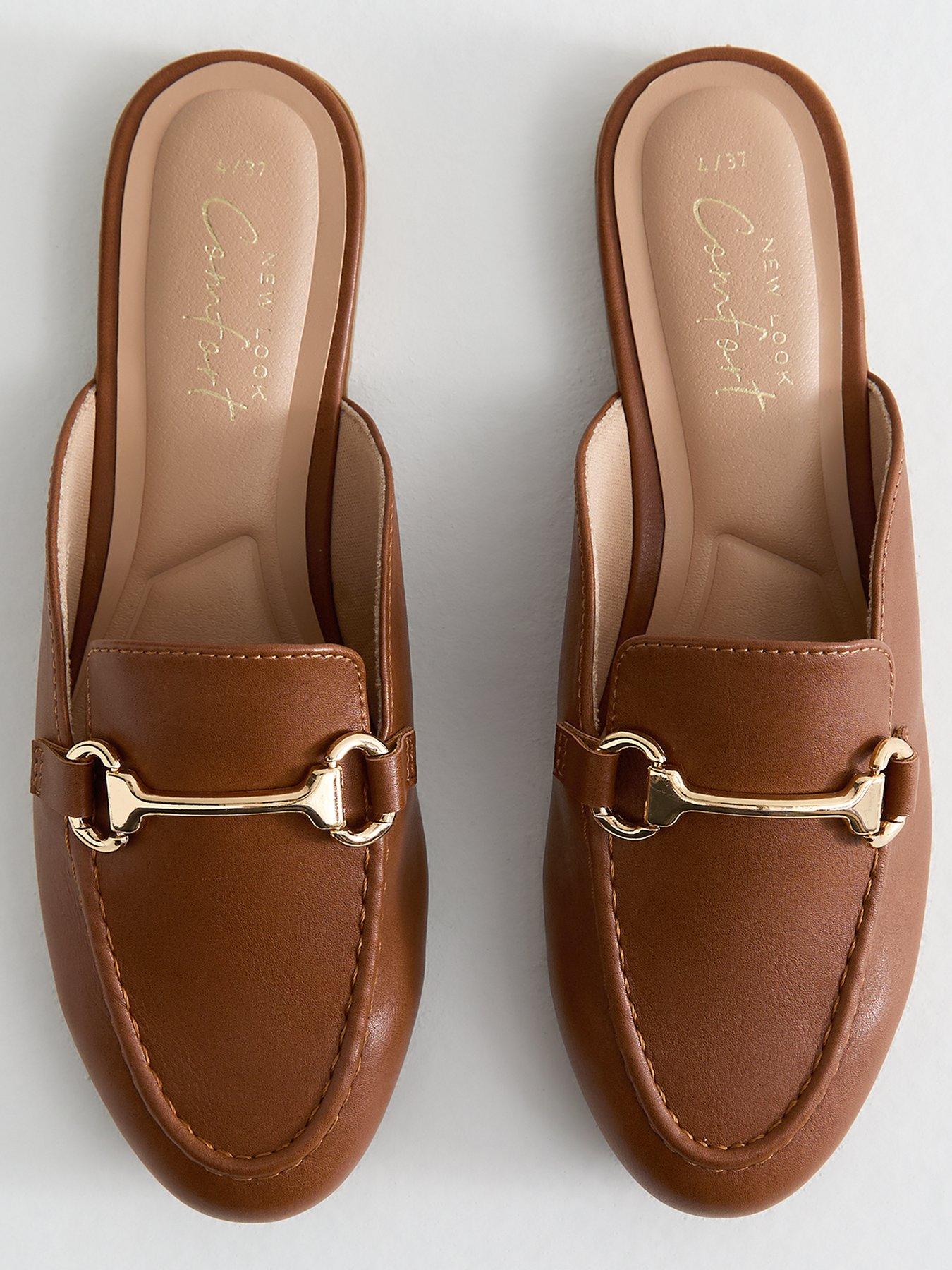 New Look Tan Faux Leather Snaffle Detail Backless Loafers - Brown | Very