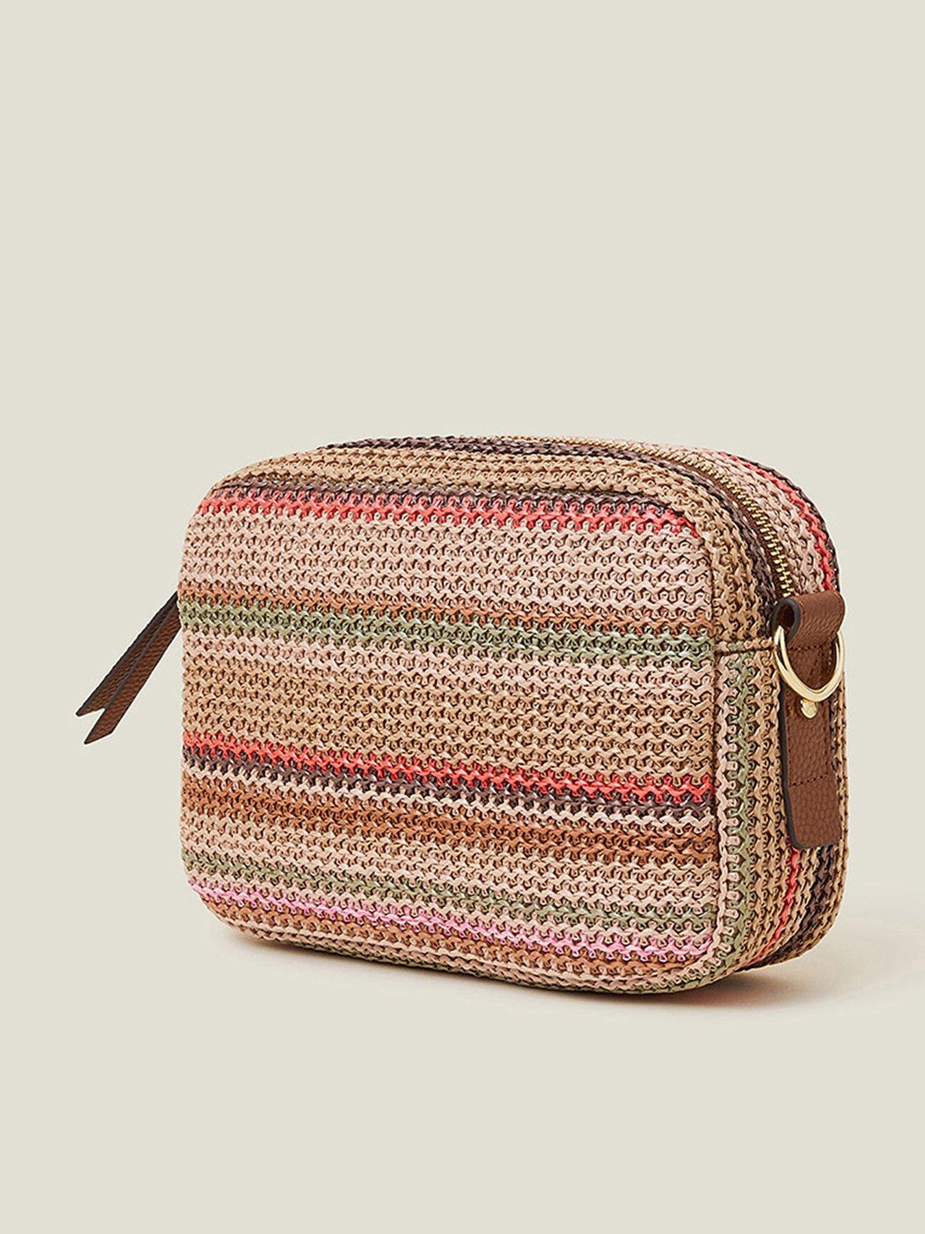 Accessorize Stripe Raffia Camera Bag - Pastel Multi | Very