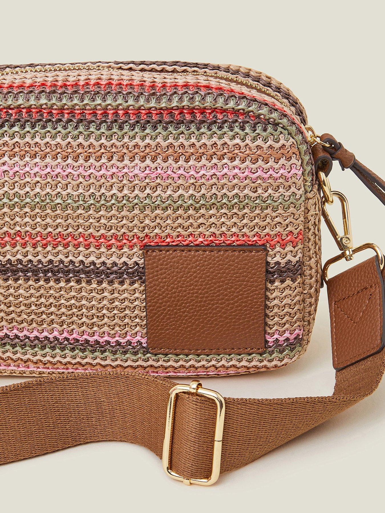Accessorize Stripe Raffia Camera Bag - Pastel Multi | Very