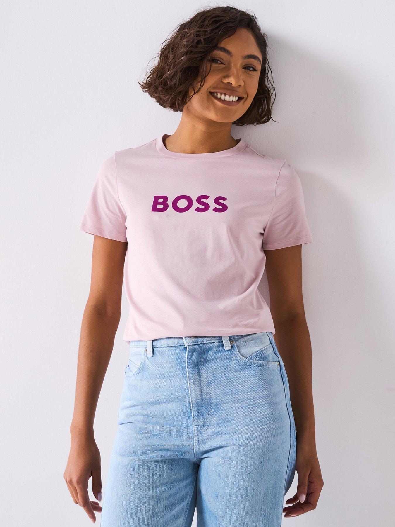 BOSS Contrast Logo T-Shirt - Pink | Very