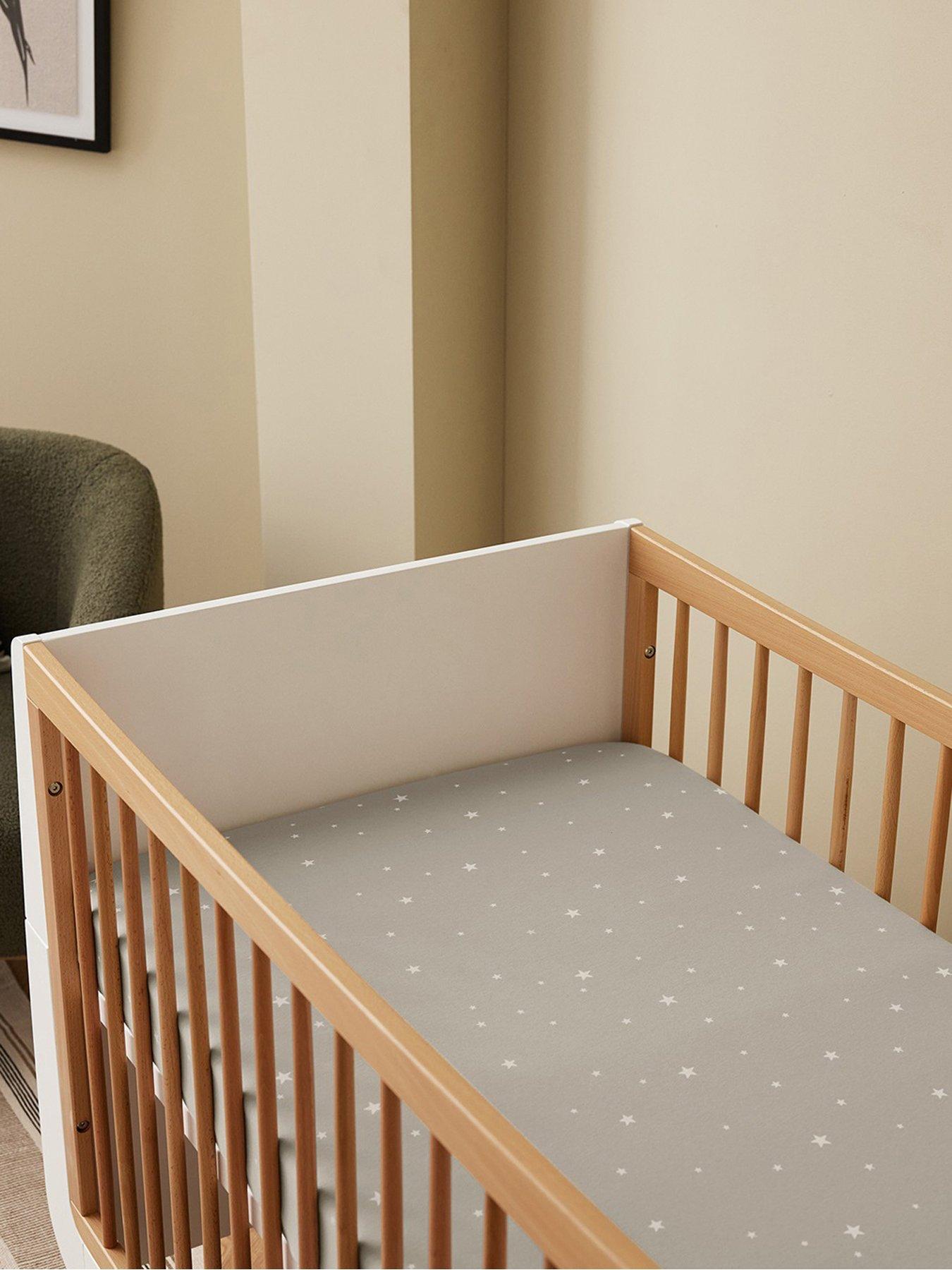 Snuz Snüz Twin Pack Cot Bed Sheets - Grey/Star | Very