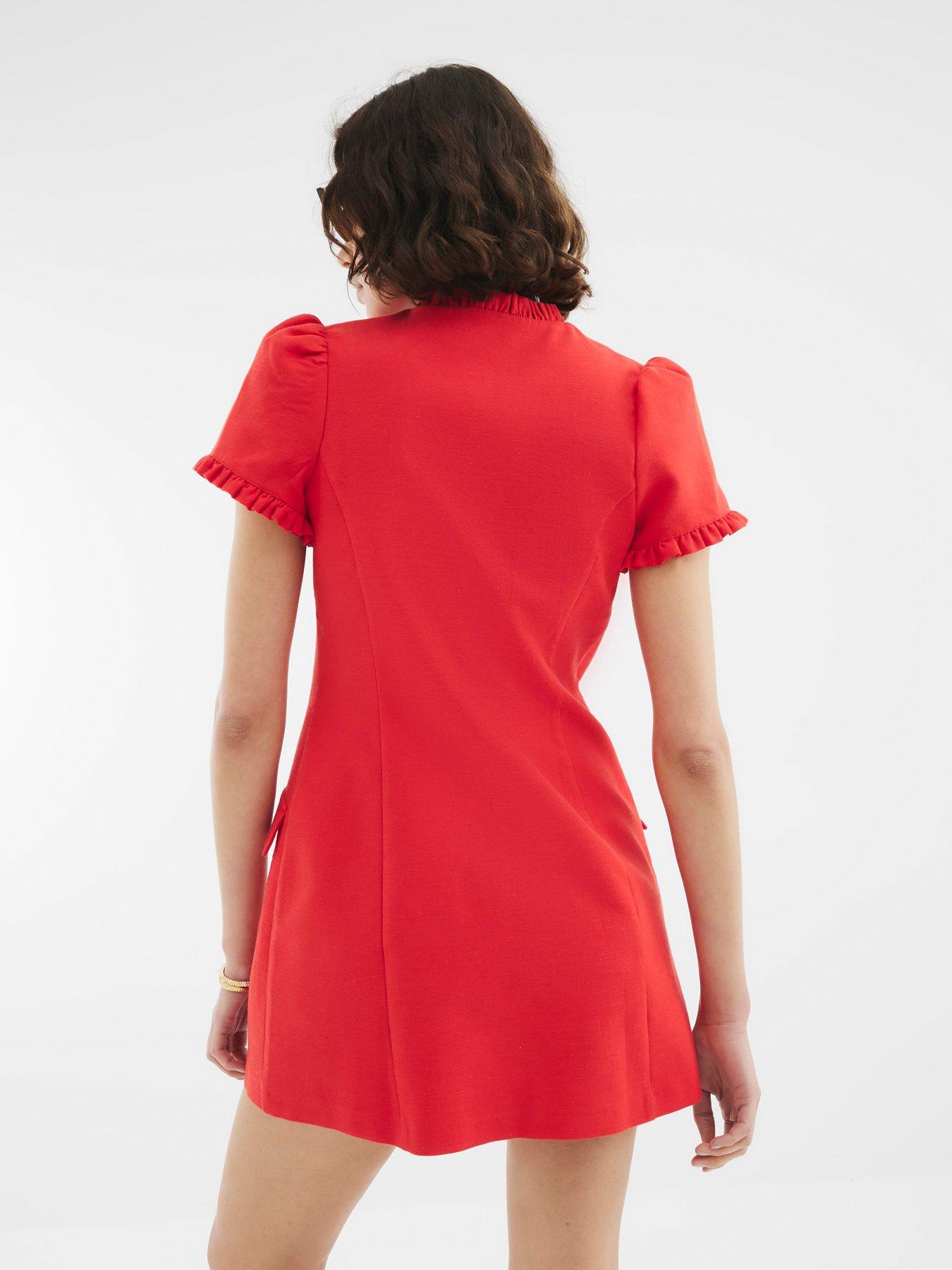 River Island Linen Tailored Dress - Red | Very