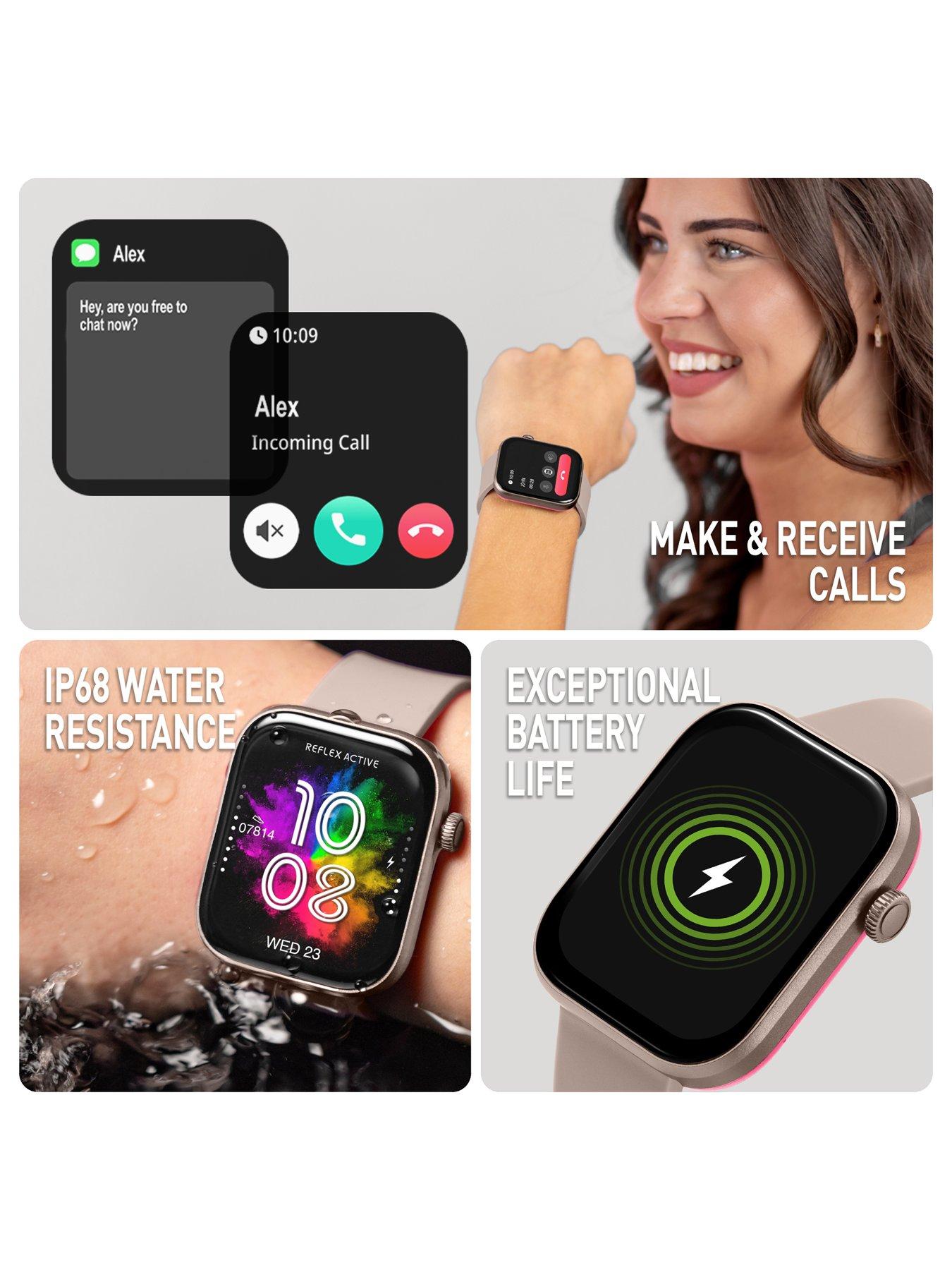 Reflex Active Series 40 AMOLED Smart Aluminium Mink Strap Calling Watch ...