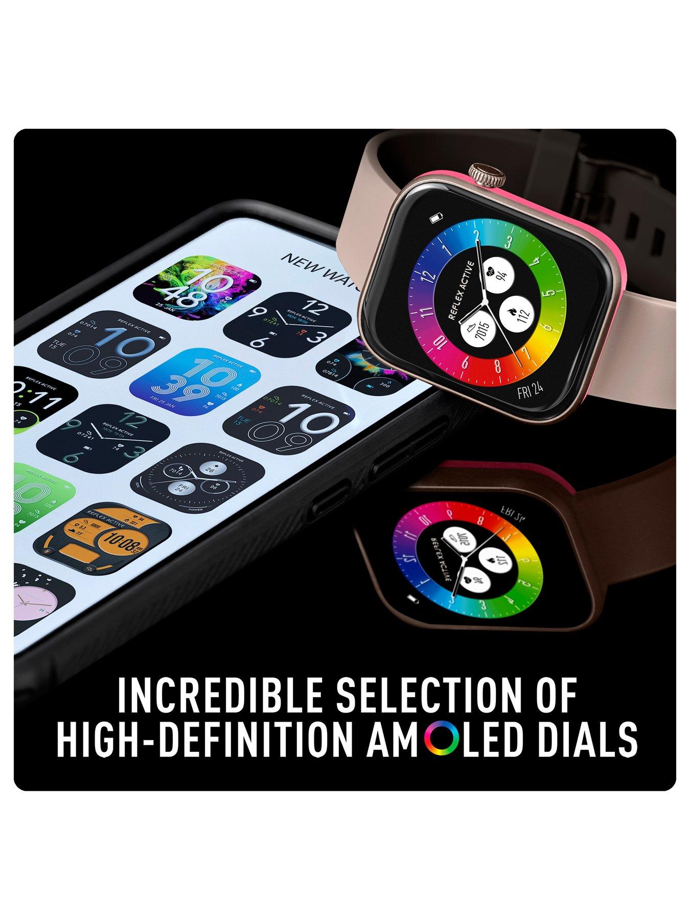 Reflex Active Series 40 AMOLED Smart Aluminium Mink Strap Calling Watch ...