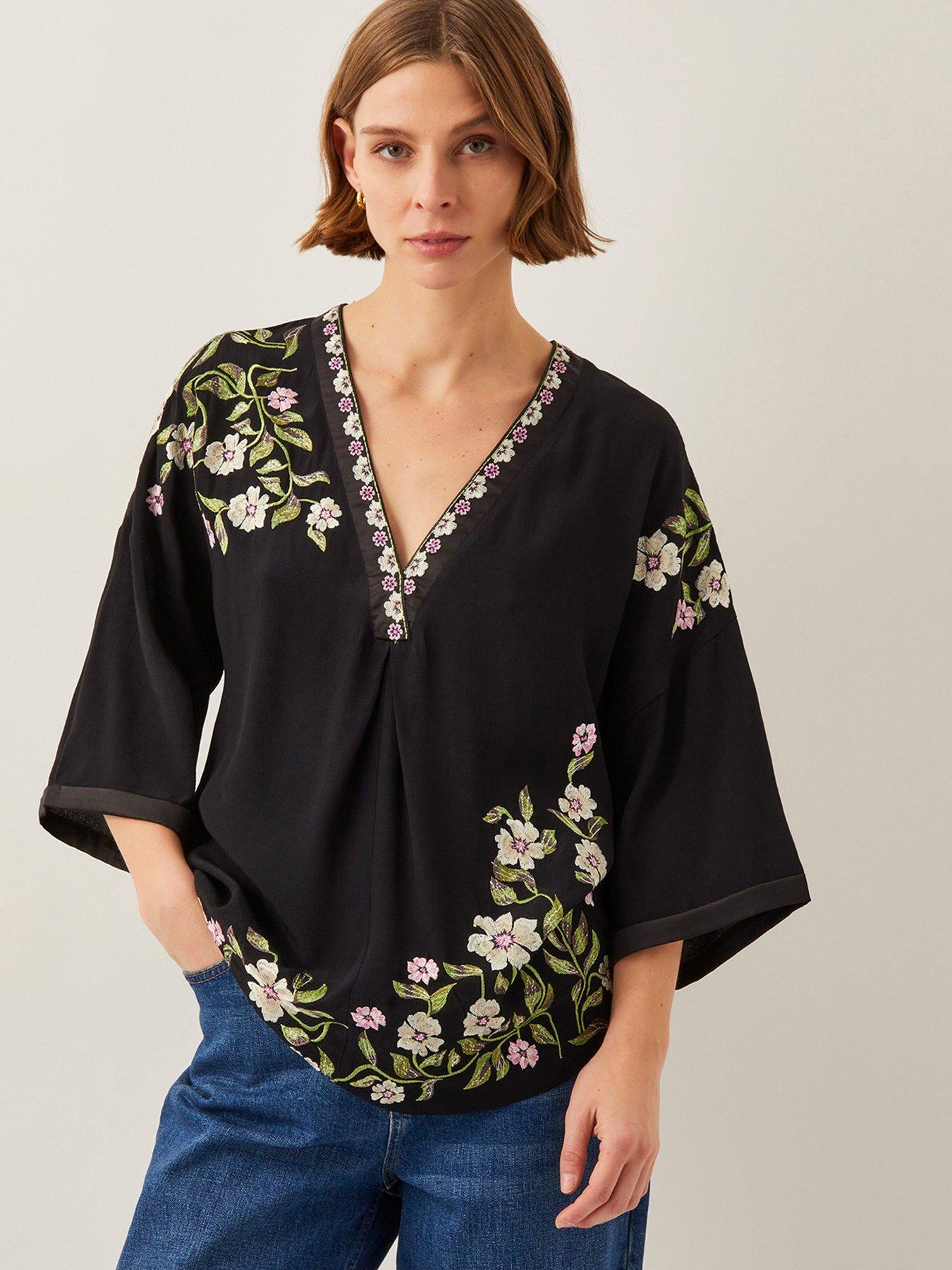 Monsoon Alison Embellished Top - Pink | Very