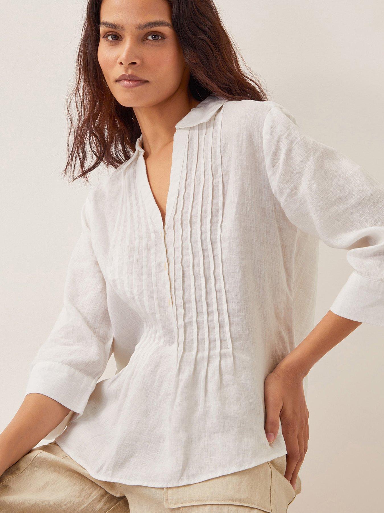 Monsoon Elsie Linen Blouse - White | Very