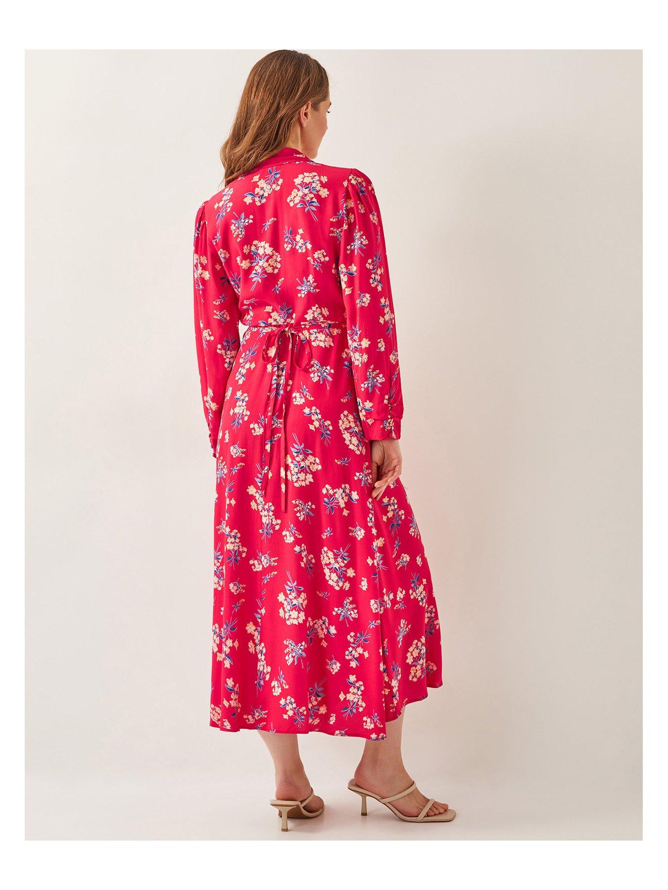 Monsoon Sarah Floral Dress - Red | Very