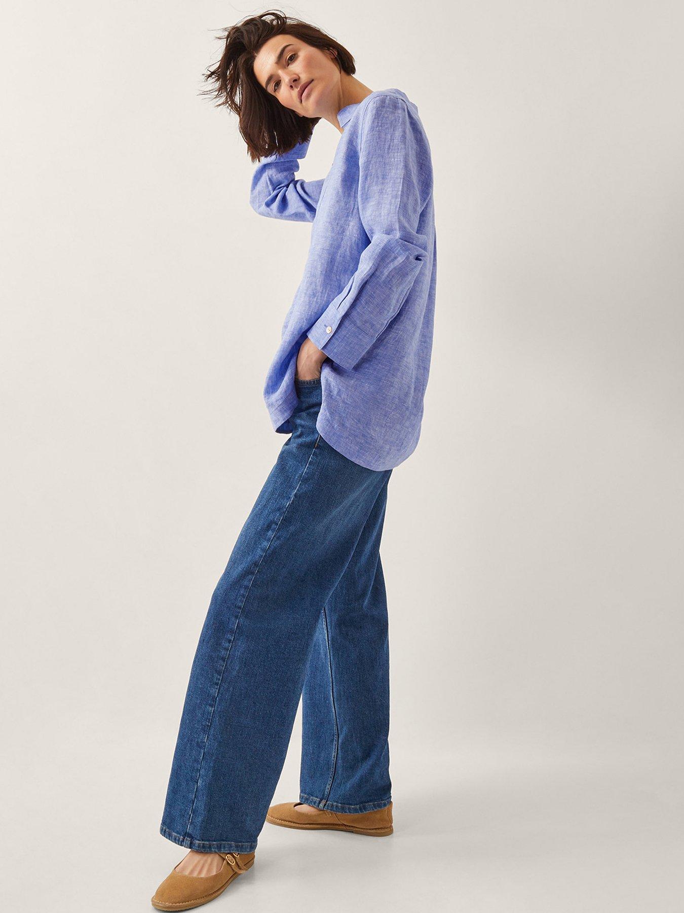 Monsoon Lola Linen Top - Blue | Very