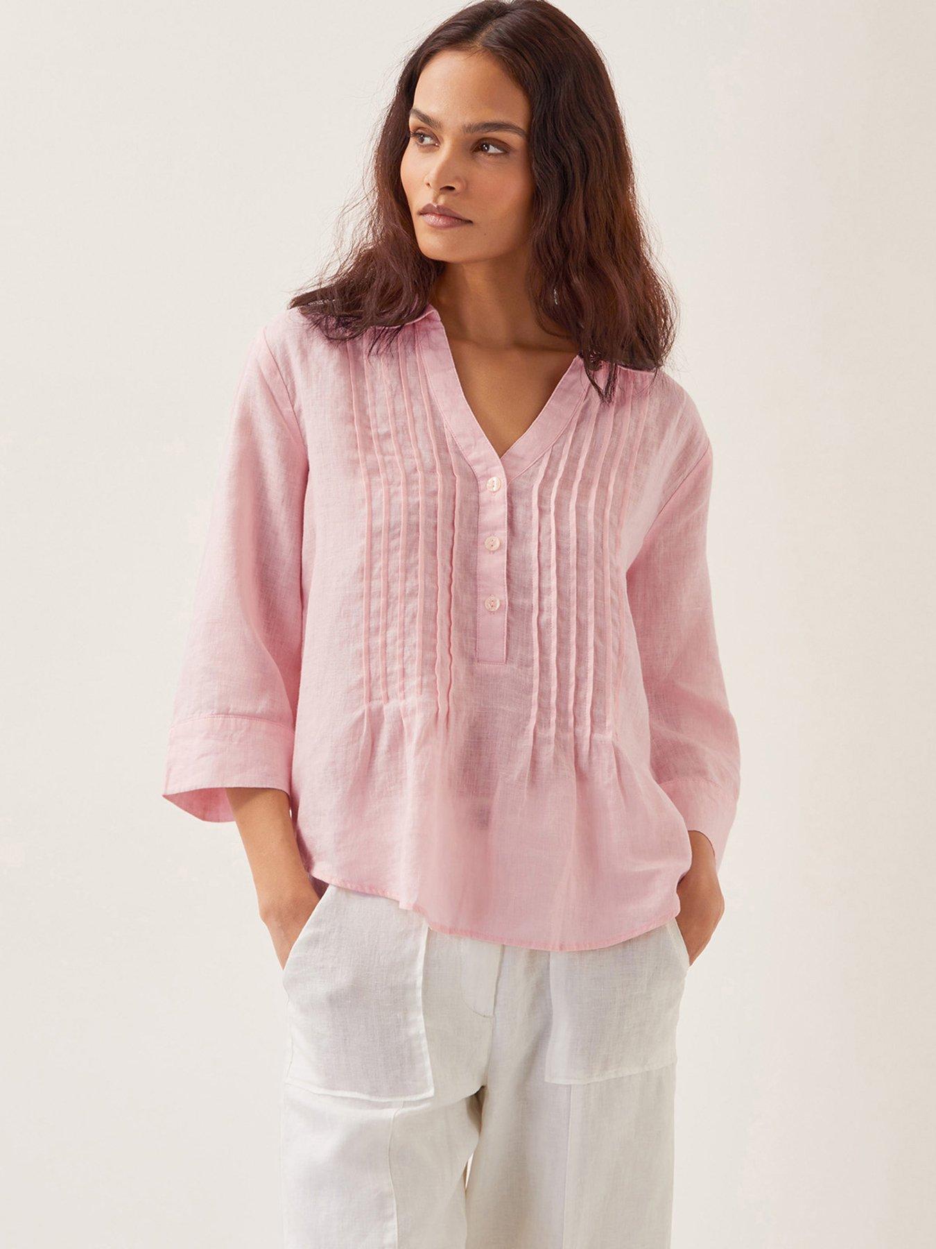 Monsoon Elsie Linen Blouse - Pink | Very