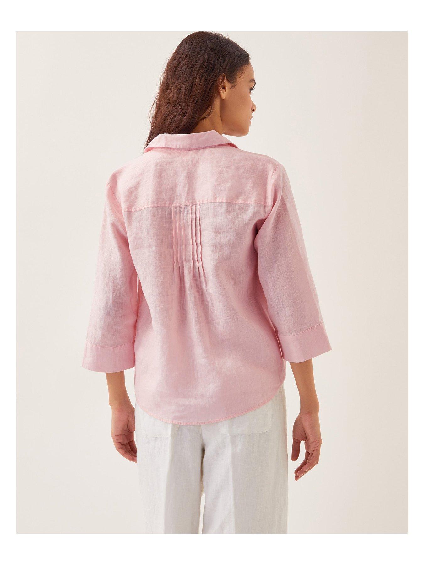 Monsoon Elsie Linen Blouse - Pink | Very