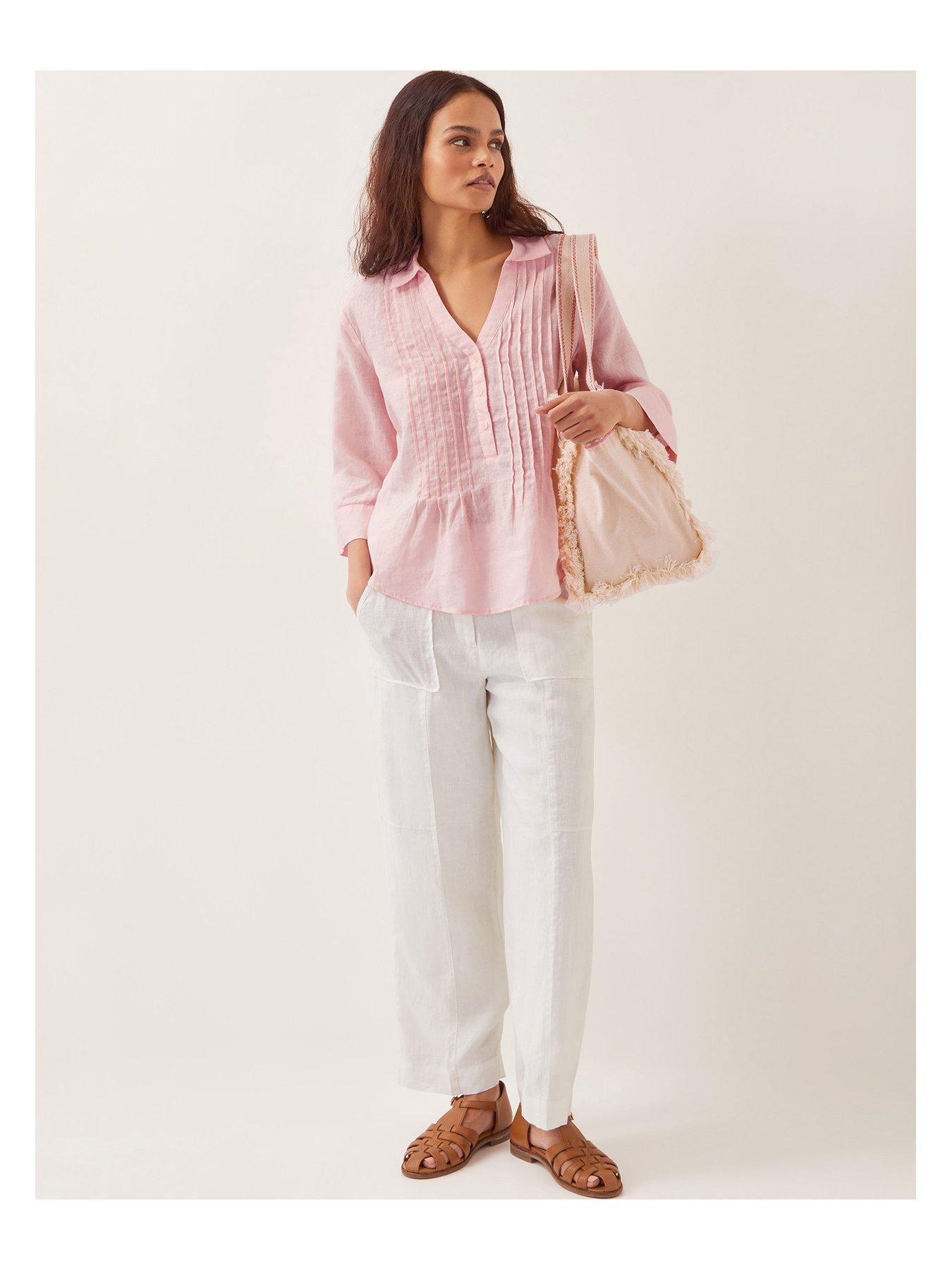 Monsoon Elsie Linen Blouse - Pink | Very