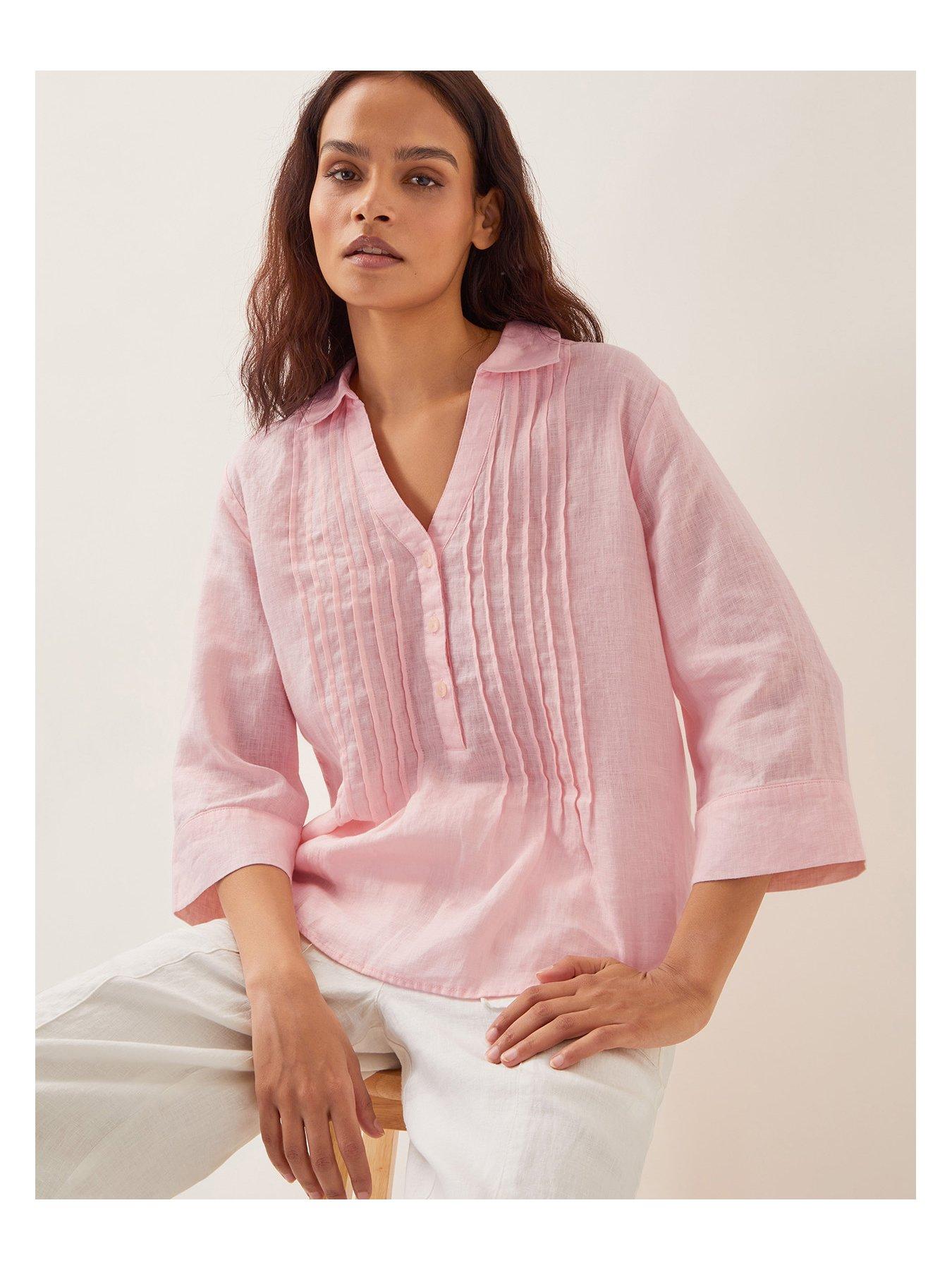 Monsoon Elsie Linen Blouse - Pink | Very