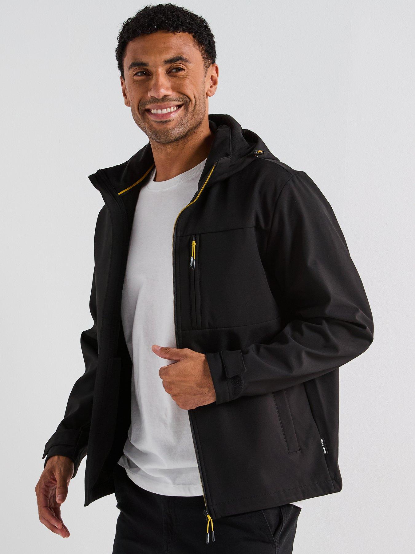 Jack & Jones Hatcher Softshell Hooded Coat - Black | Very