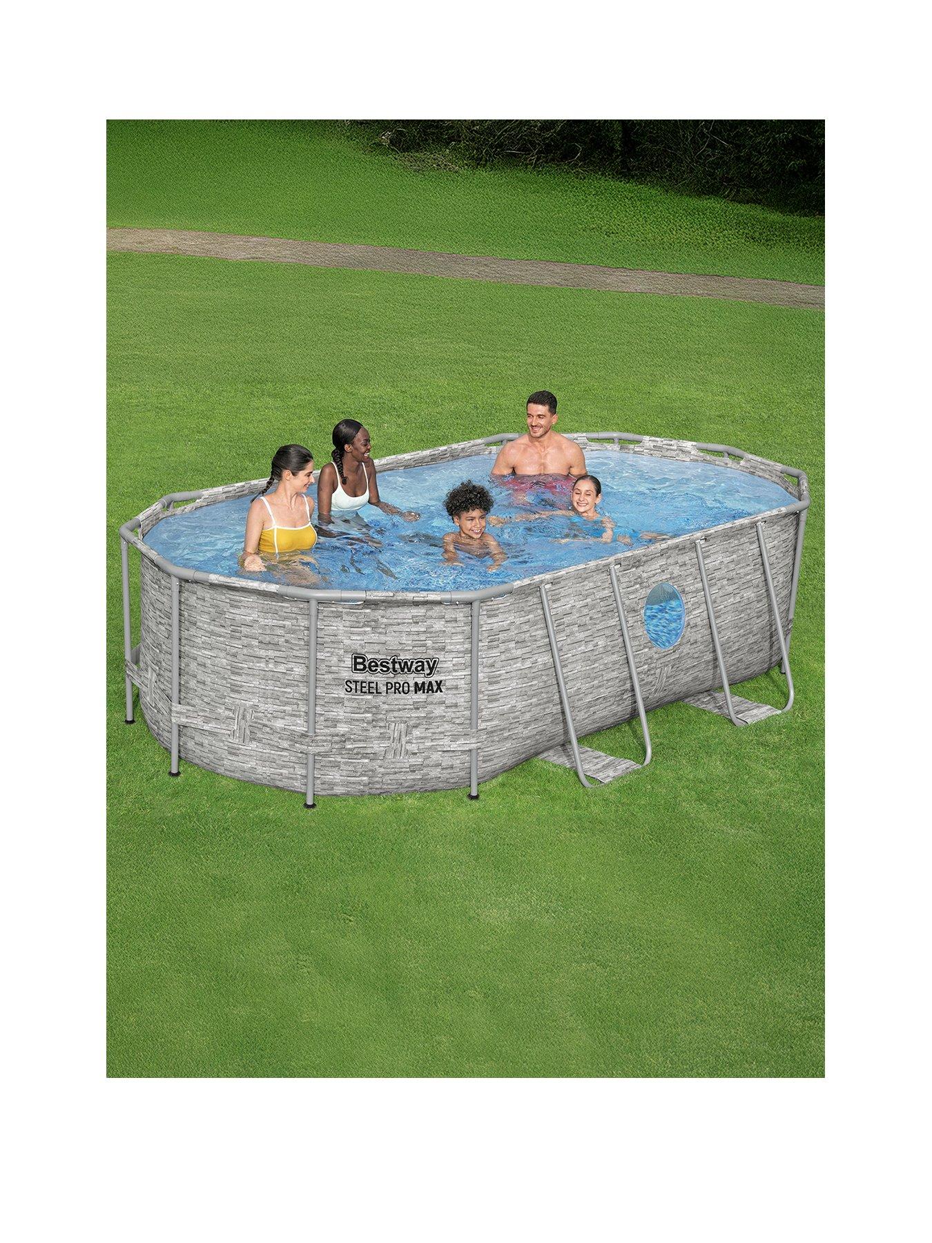 Bestway 14ft x 8ft 2 x 39.5in Splashview Pool Set Oval | Very