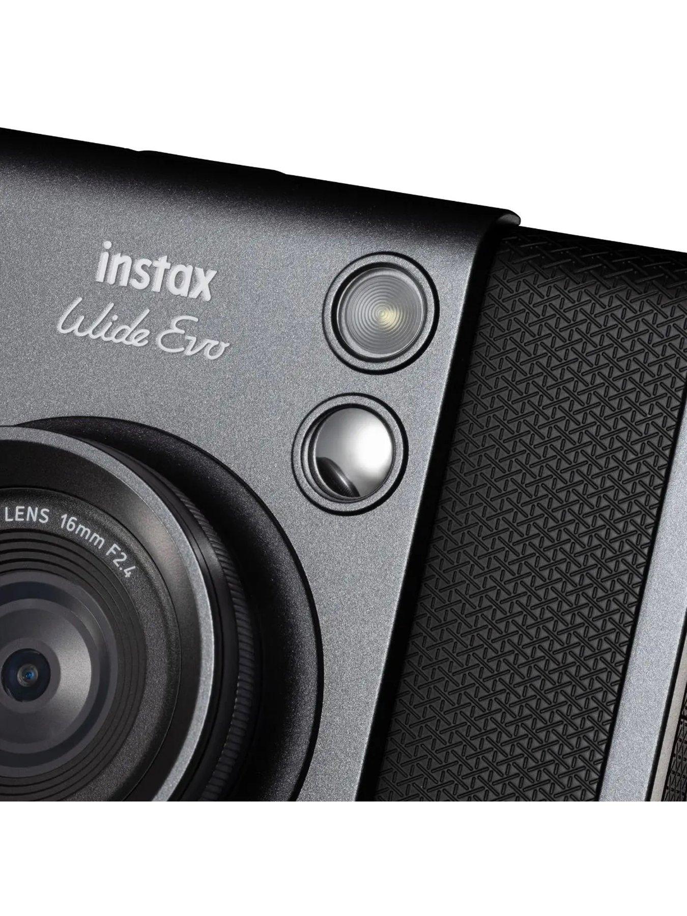 Fujifilm Instax Wide Evo Hybrid Instant Camera - Black + 20 Shot Film ...