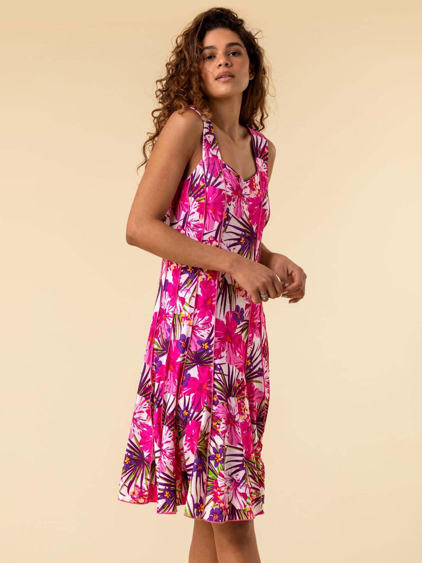 Roman Tropical Floral Panel Skater Dress | Very