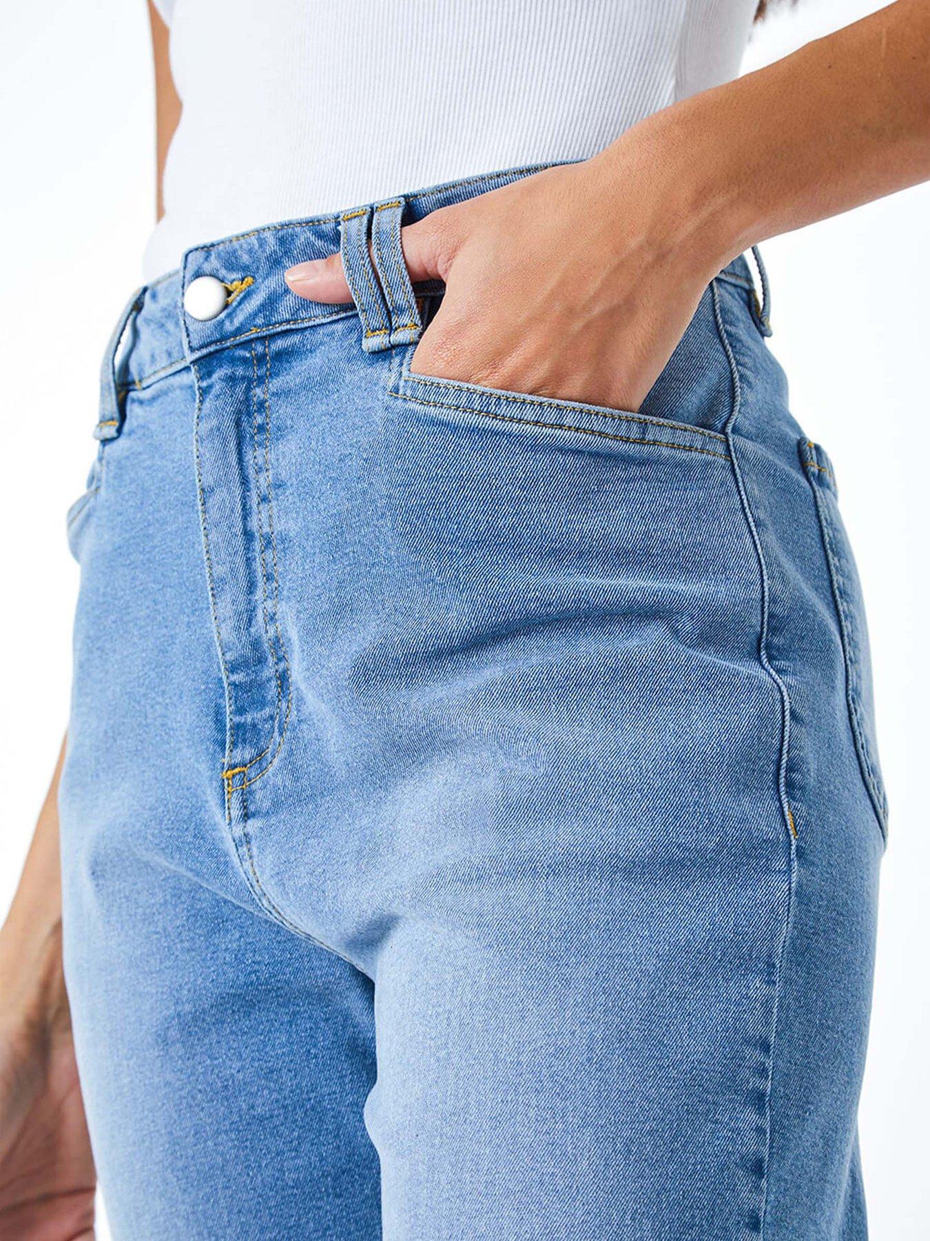 Roman Denim Stretch Wide Leg Cropped Culottes | Very