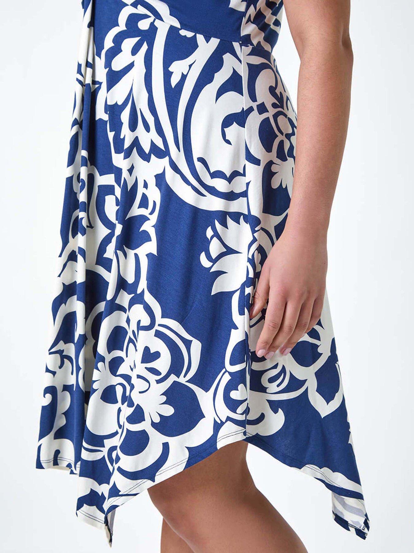 Roman Curve Floral Print Twist Front Dress | Very