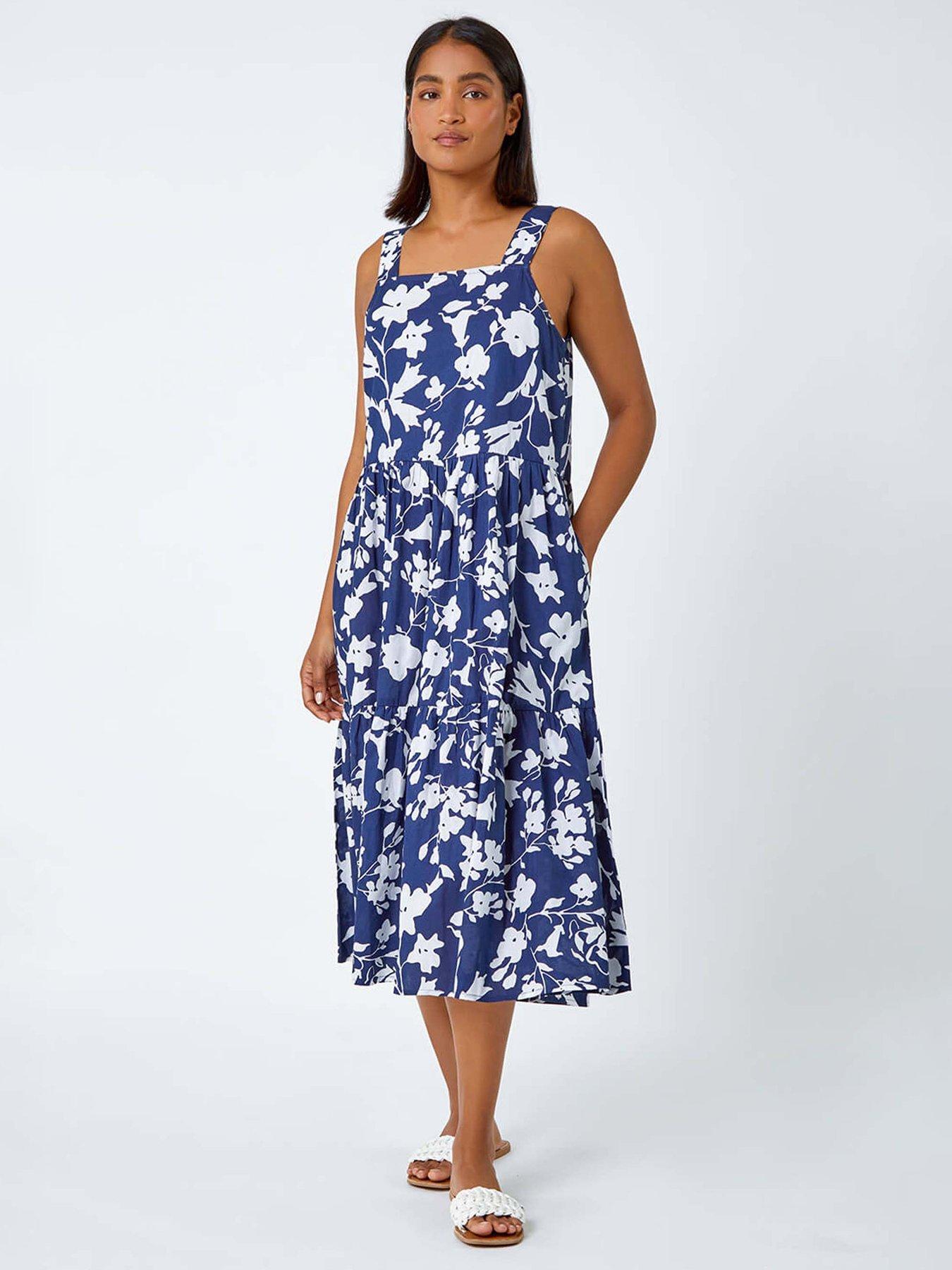 Roman Sleeveless Cotton Floral Midi Dress | Very