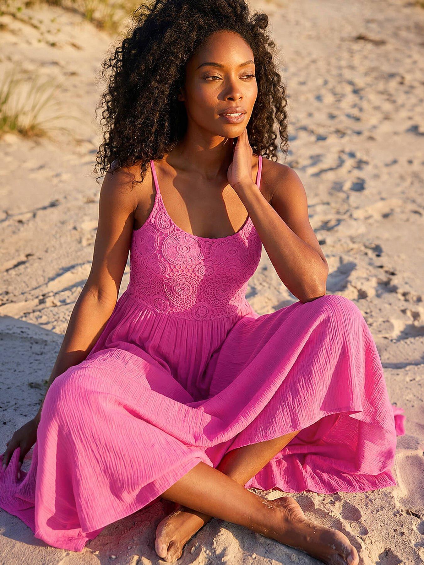 Roman Lace Bodice Shirred Midi Dress | Very