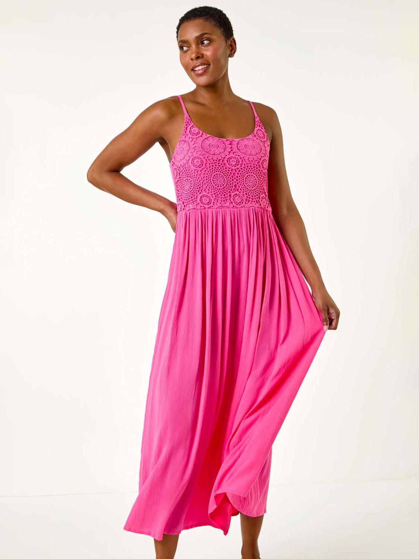 Roman Lace Bodice Shirred Midi Dress | Very