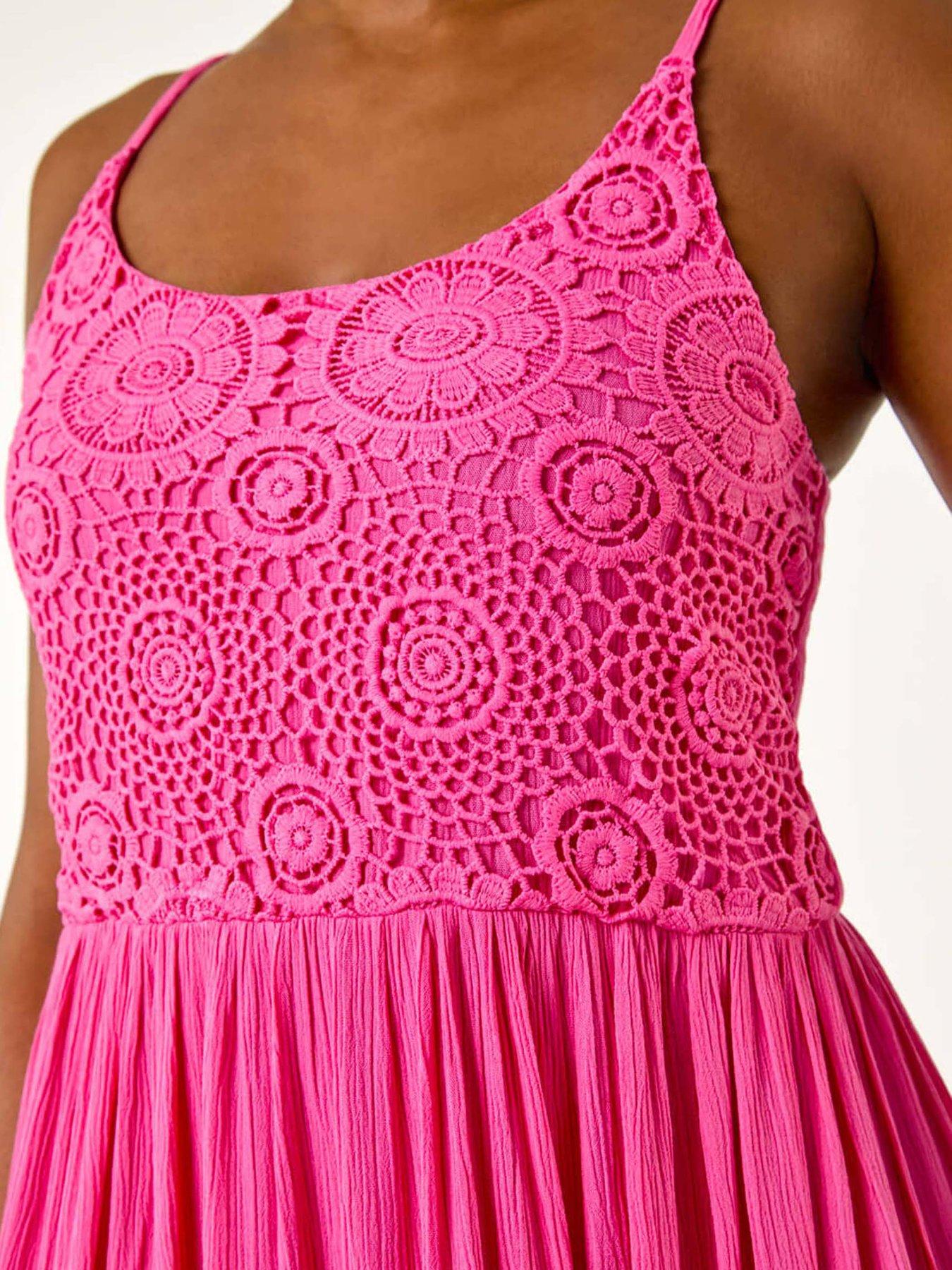 Roman Lace Bodice Shirred Midi Dress | Very
