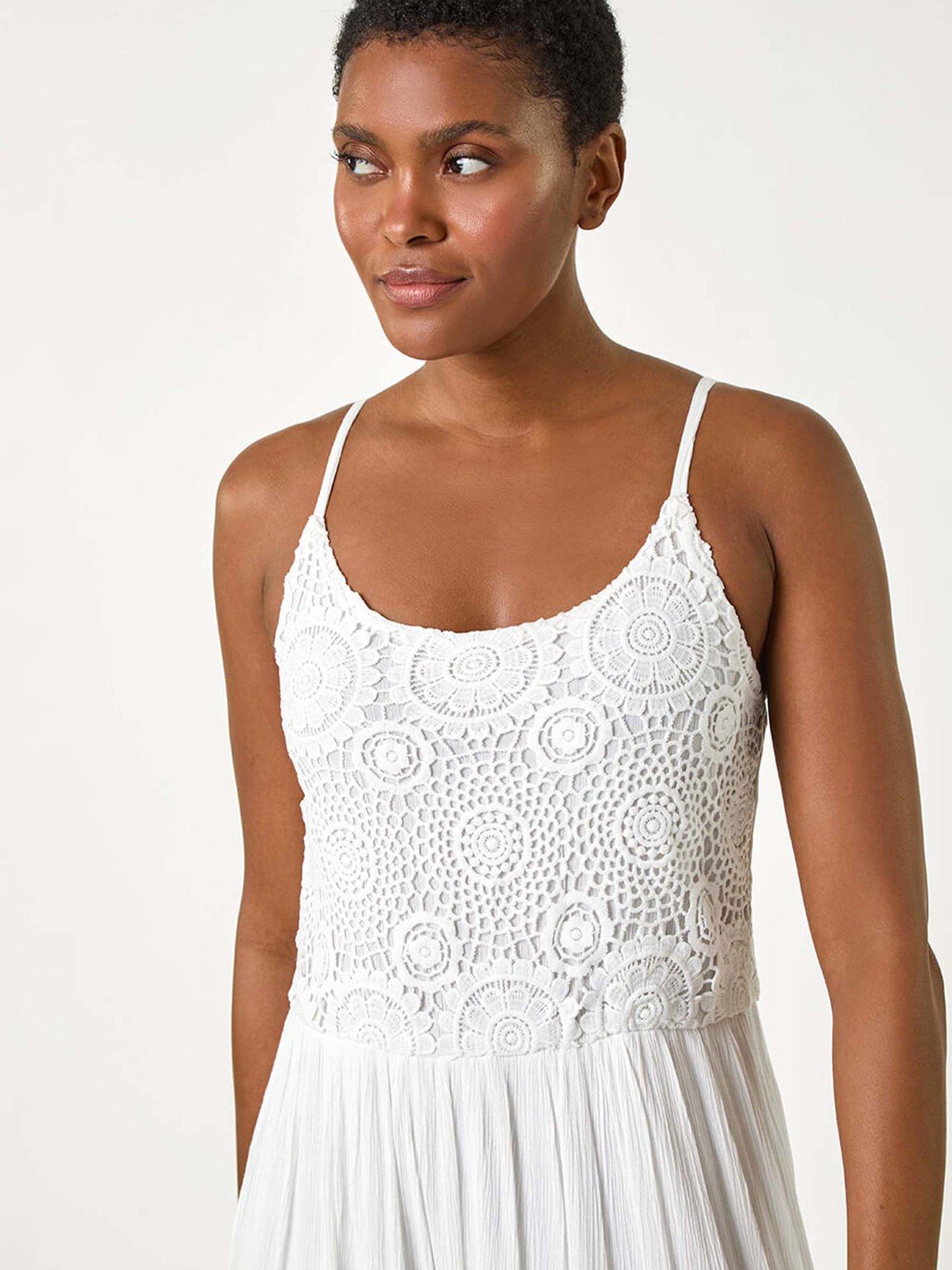 Roman Lace Bodice Shirred Midi Dress | Very