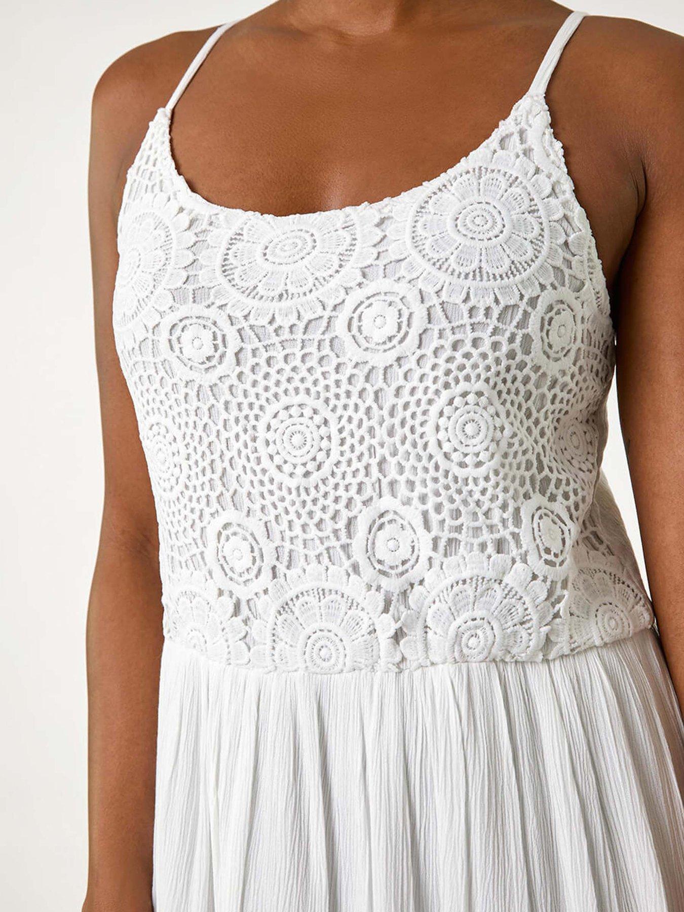 Roman Lace Bodice Shirred Midi Dress | Very