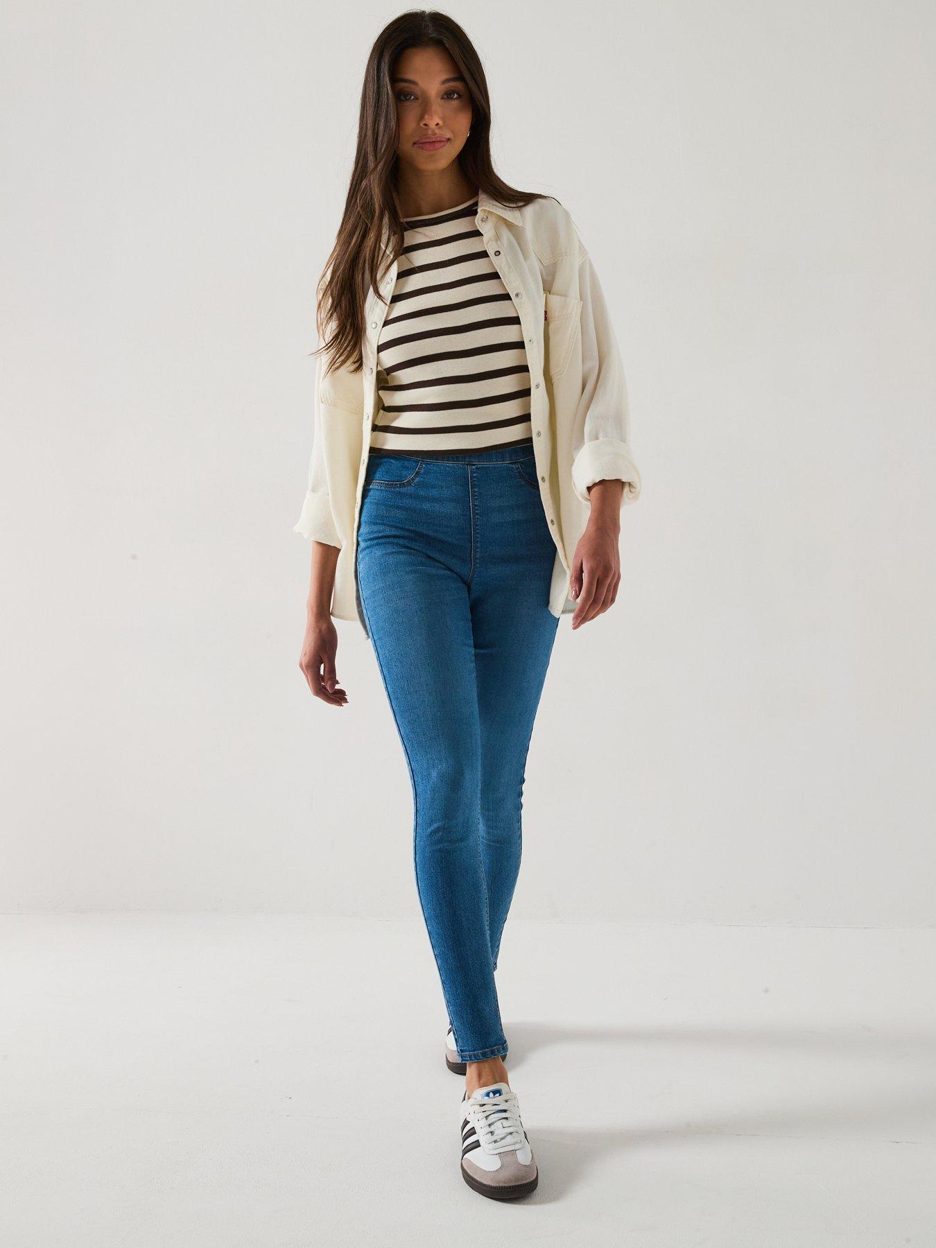 The Very Collection Tall High Waist Denim Jeggings - Mid Wash | Very