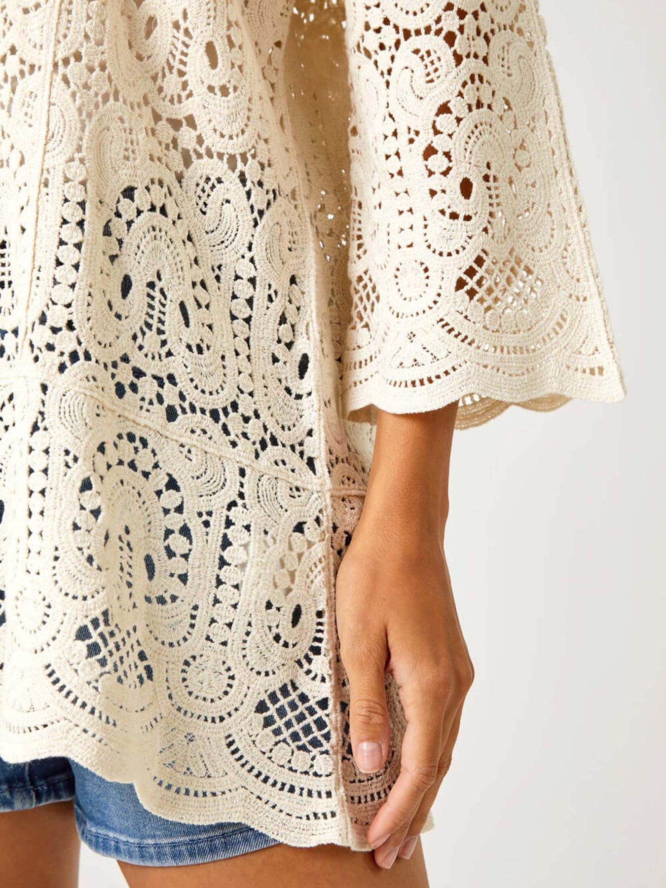 Roman Cotton Crochet Tunic Top | Very