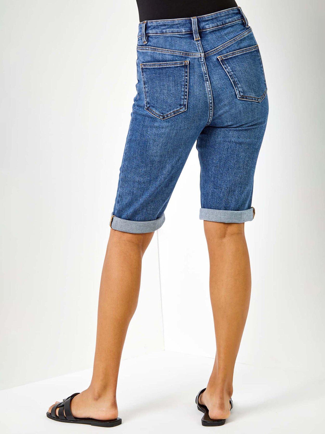 Roman Essential Stretch Knee Length Shorts - Blue | Very