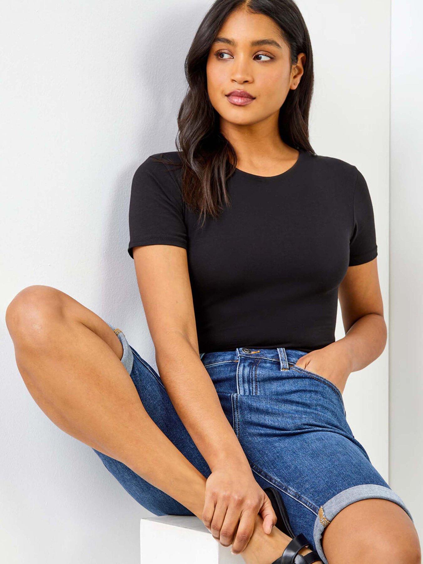 Roman Essential Stretch Knee Length Shorts - Blue | Very