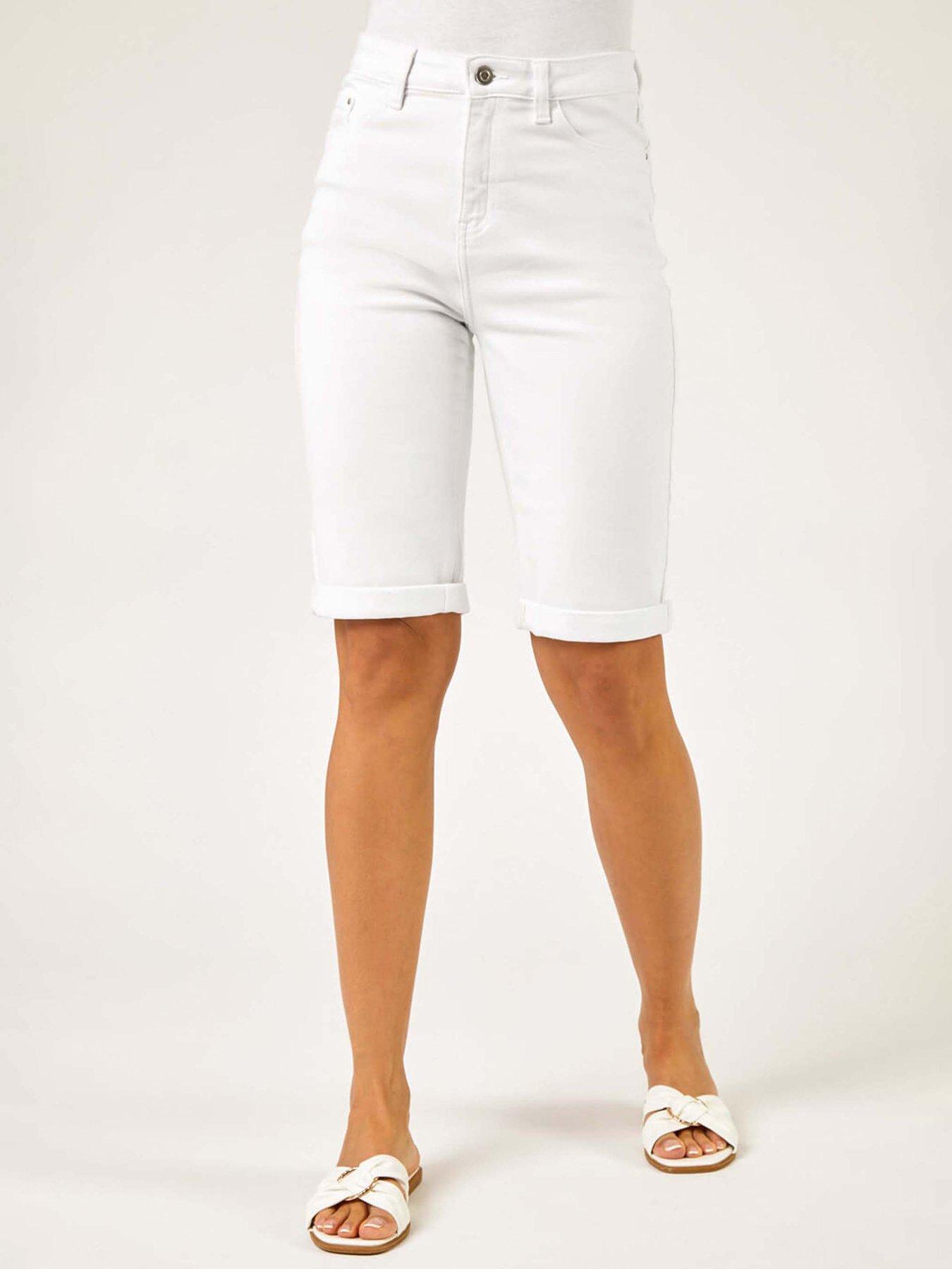 Roman Essential Stretch Knee Length Shorts - White | Very