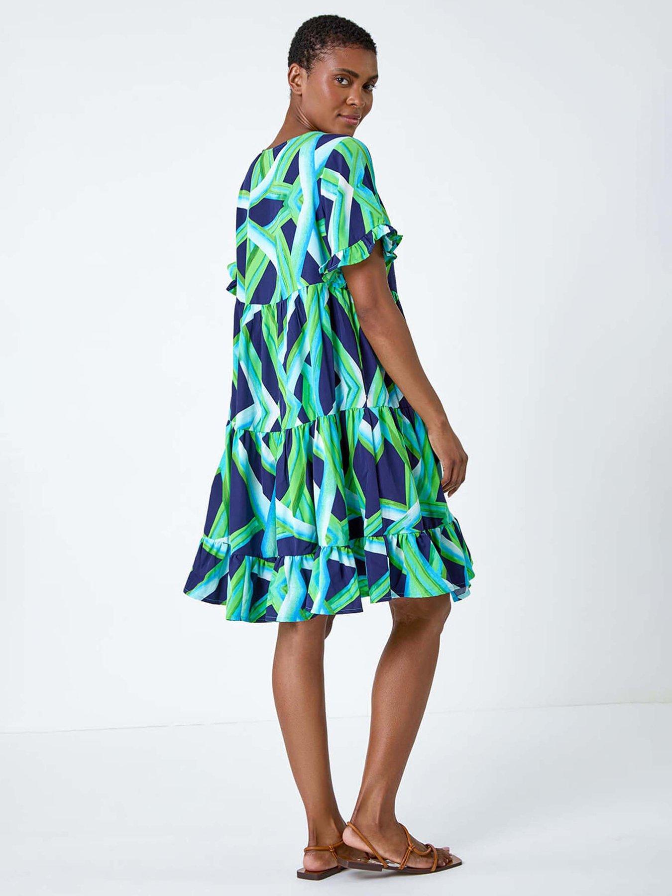 Roman Abstract Print Tiered Smock Dress | Very