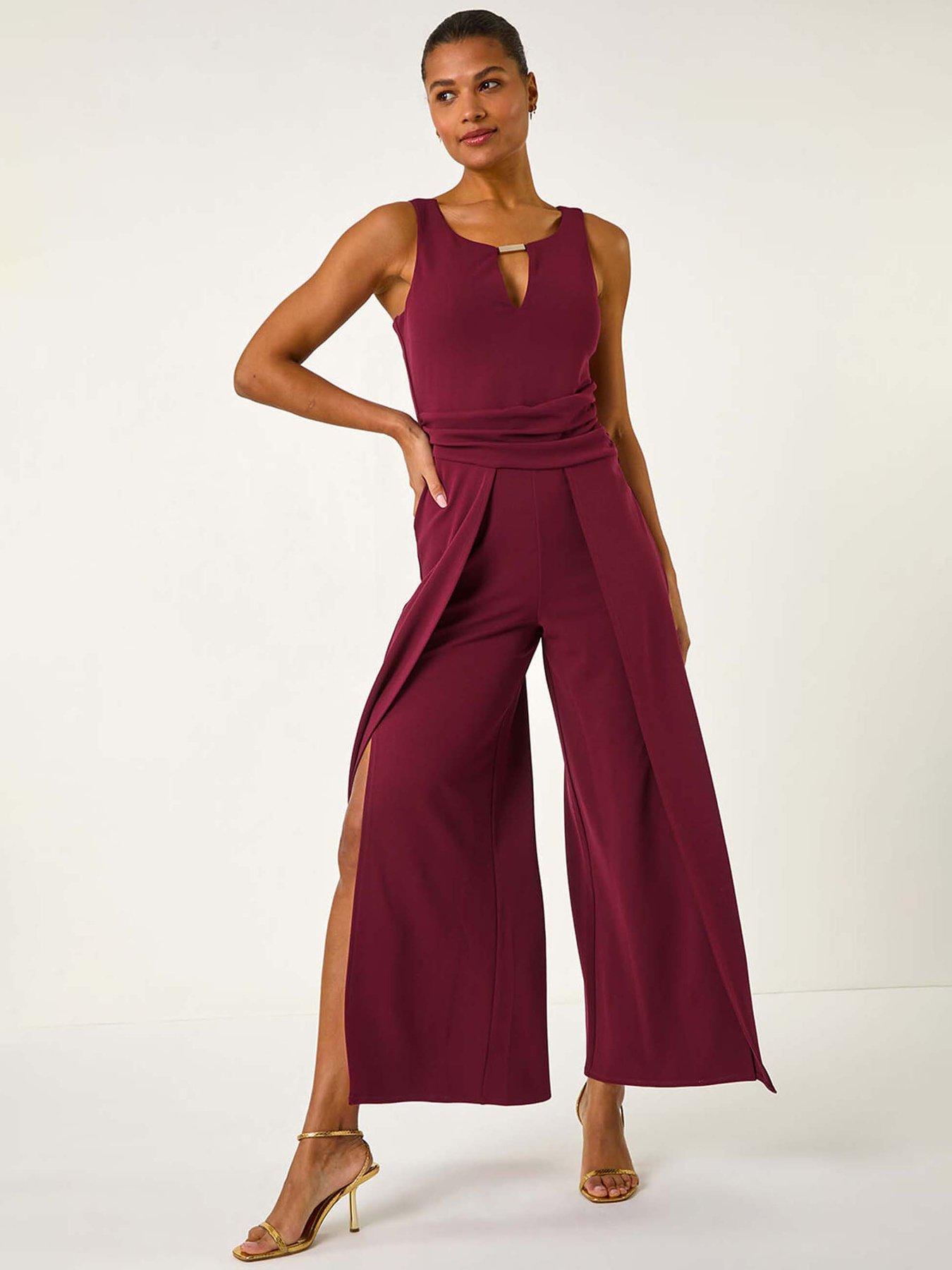Roman Ruched Front Crossover Jumpsuit | Very