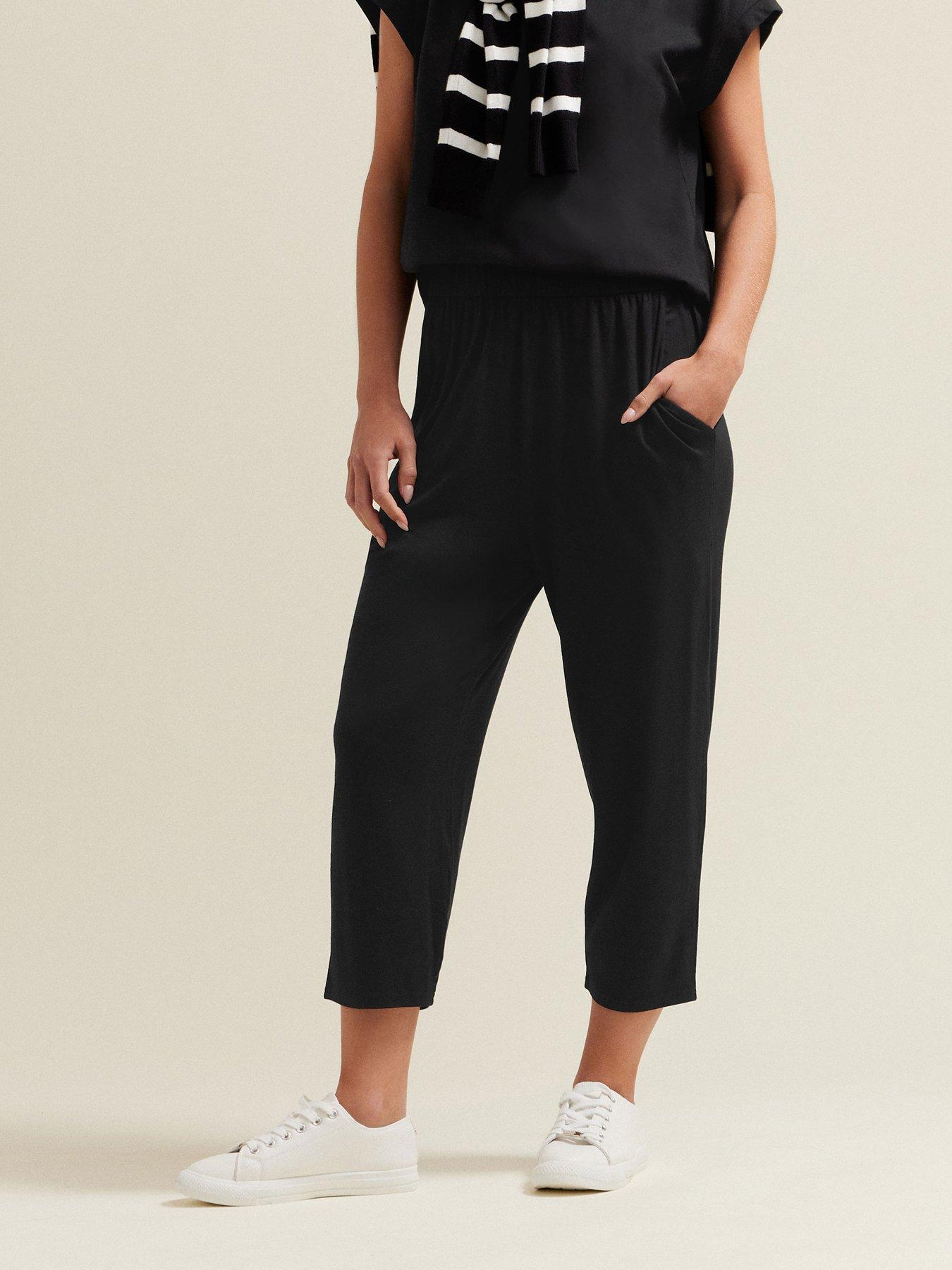 M&Co Petite Cropped Harem Trouser - Black | Very