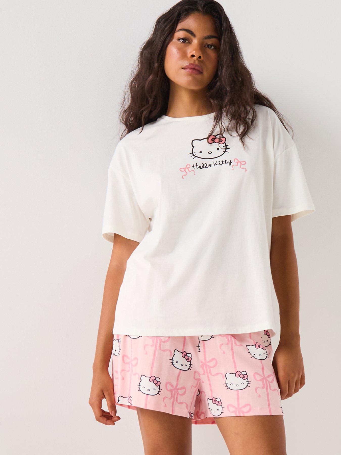 The Very Collection Hello Kitty Mini Me Shorts PJ Set - White | Very