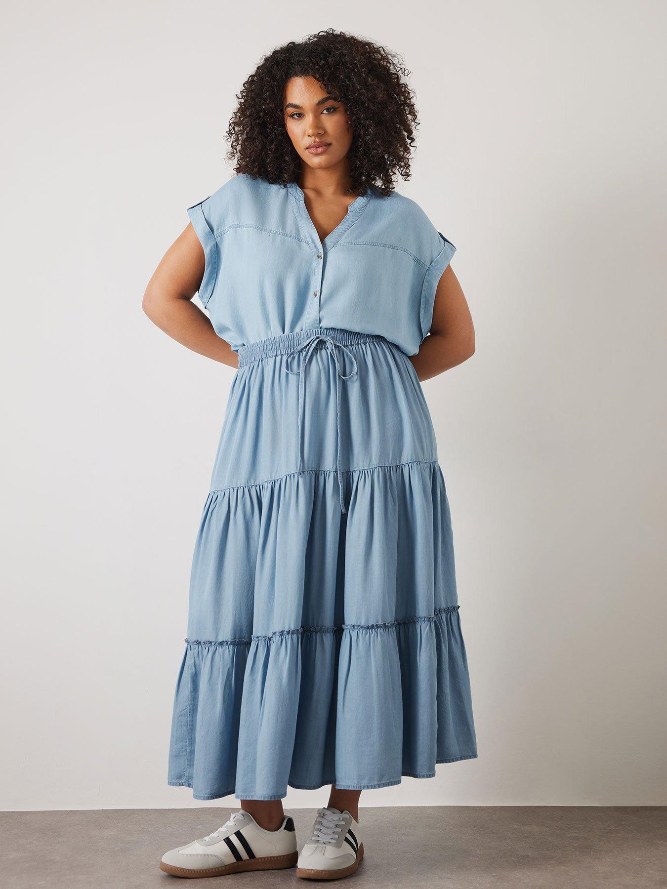Evans Gypsy Skirt - Blue | Very