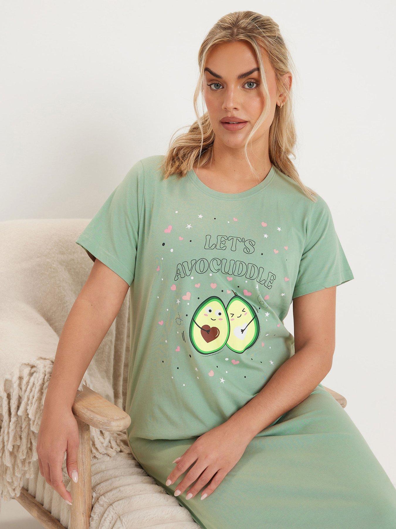 Yours Curve 2 Pack Avocuddle Midaxi Nightdress - Multi - Green | Very