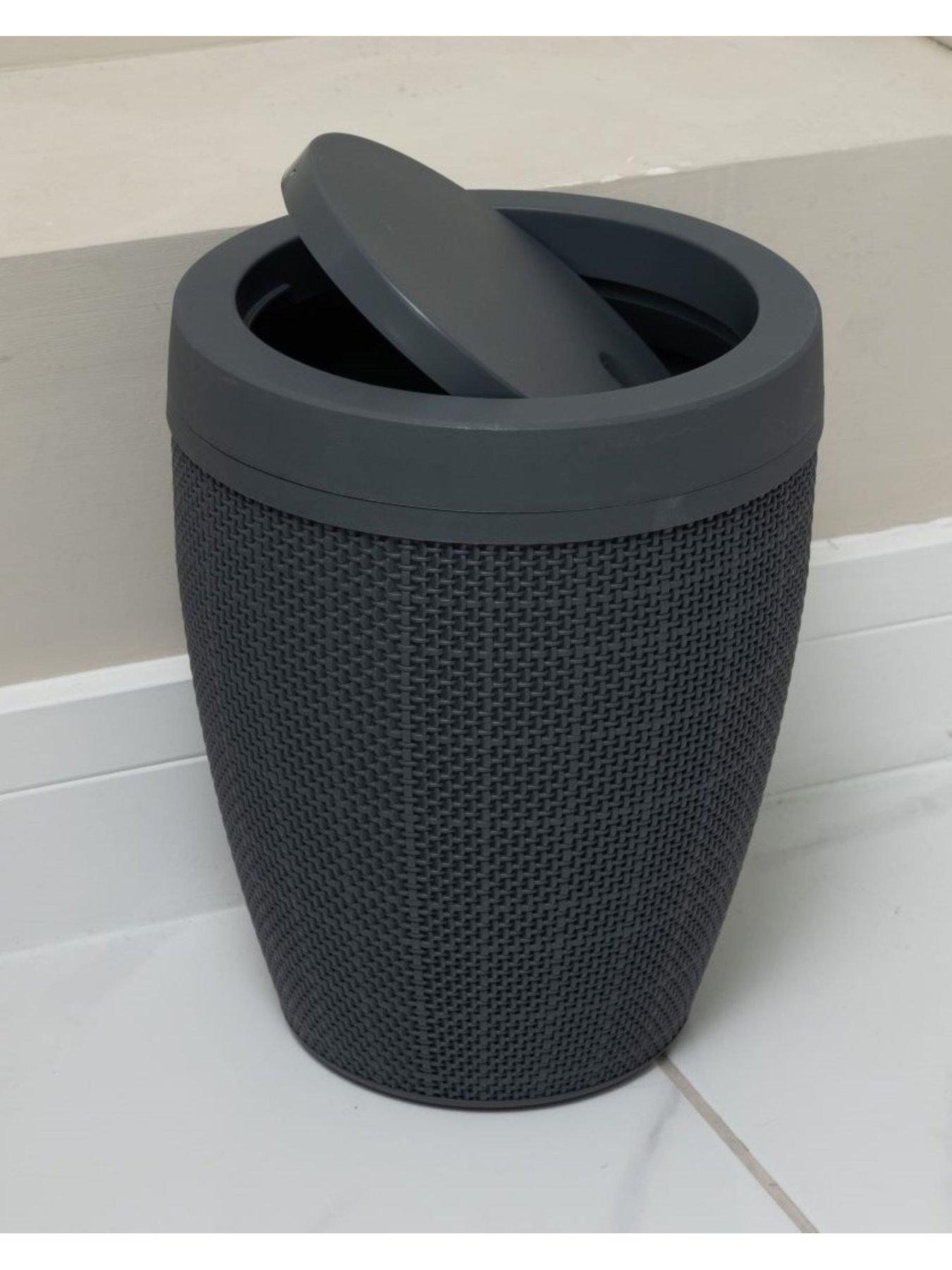 Addis Hessian Round Bathroom Swing Bin | Very