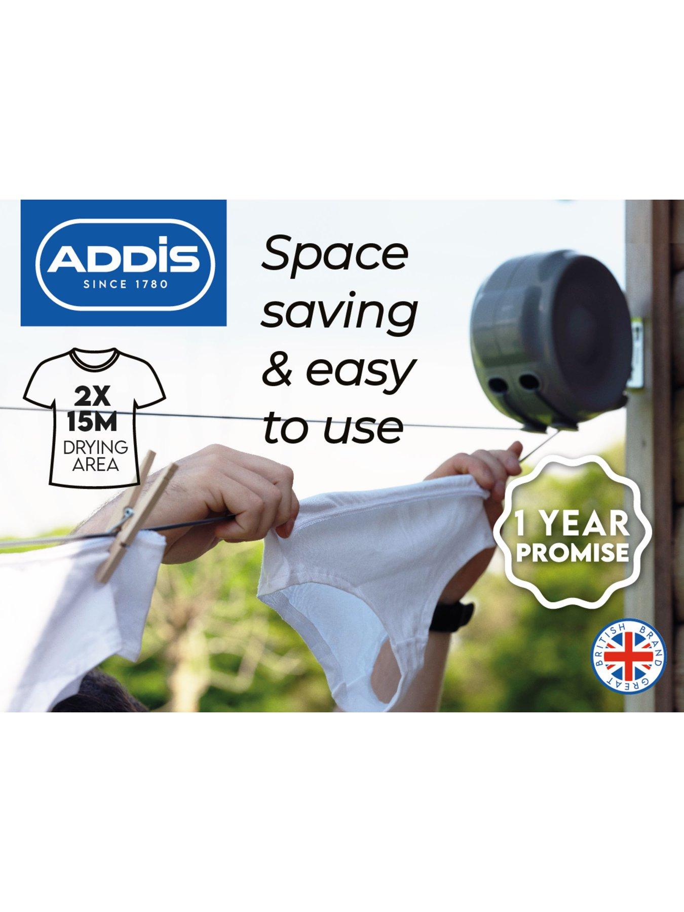 Addis Dual Line 30m Retractable Clothes Washing Line Wall Mounted | Very