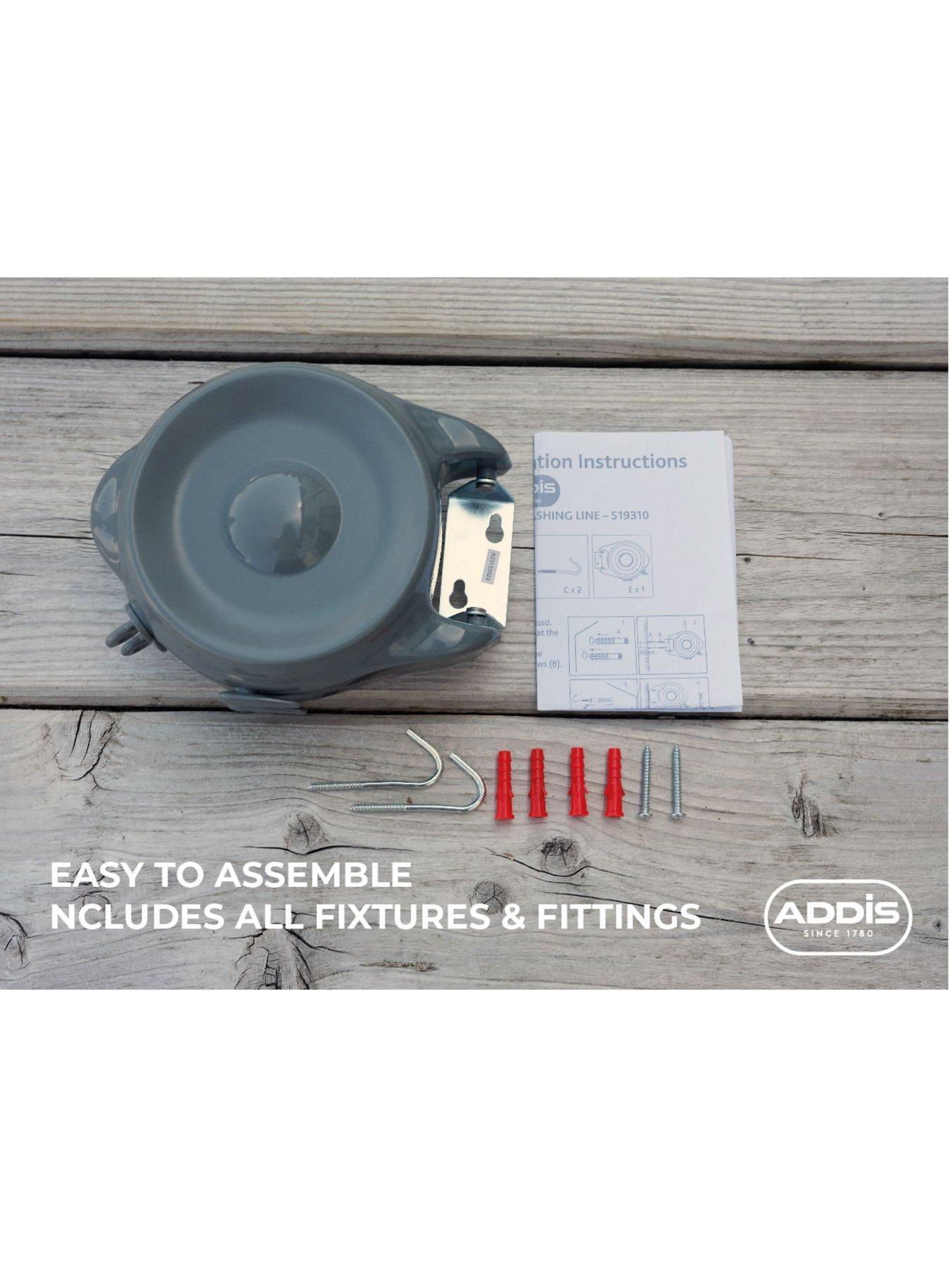 Addis Dual Line 30m Retractable Clothes Washing Line Wall Mounted | Very