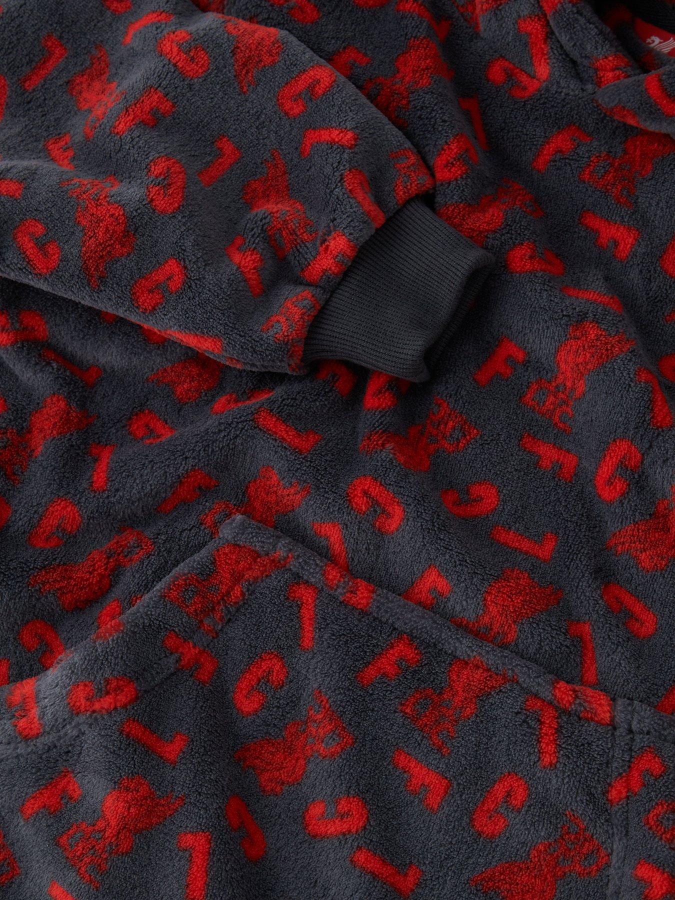 Liverpool FC LFC Junior Unisex Hooded Robe Blanket - Grey | Very