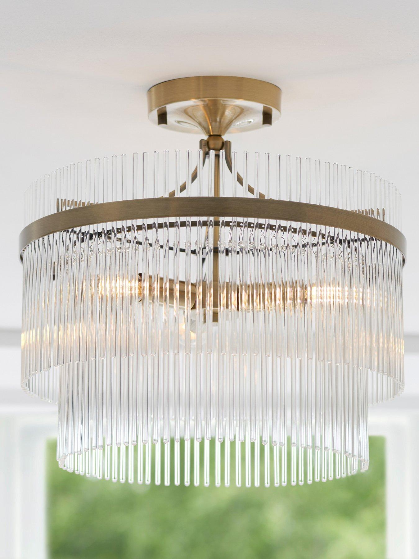 Gallery Direct Marietta 3 Ceiling Light Antique Brass | Very