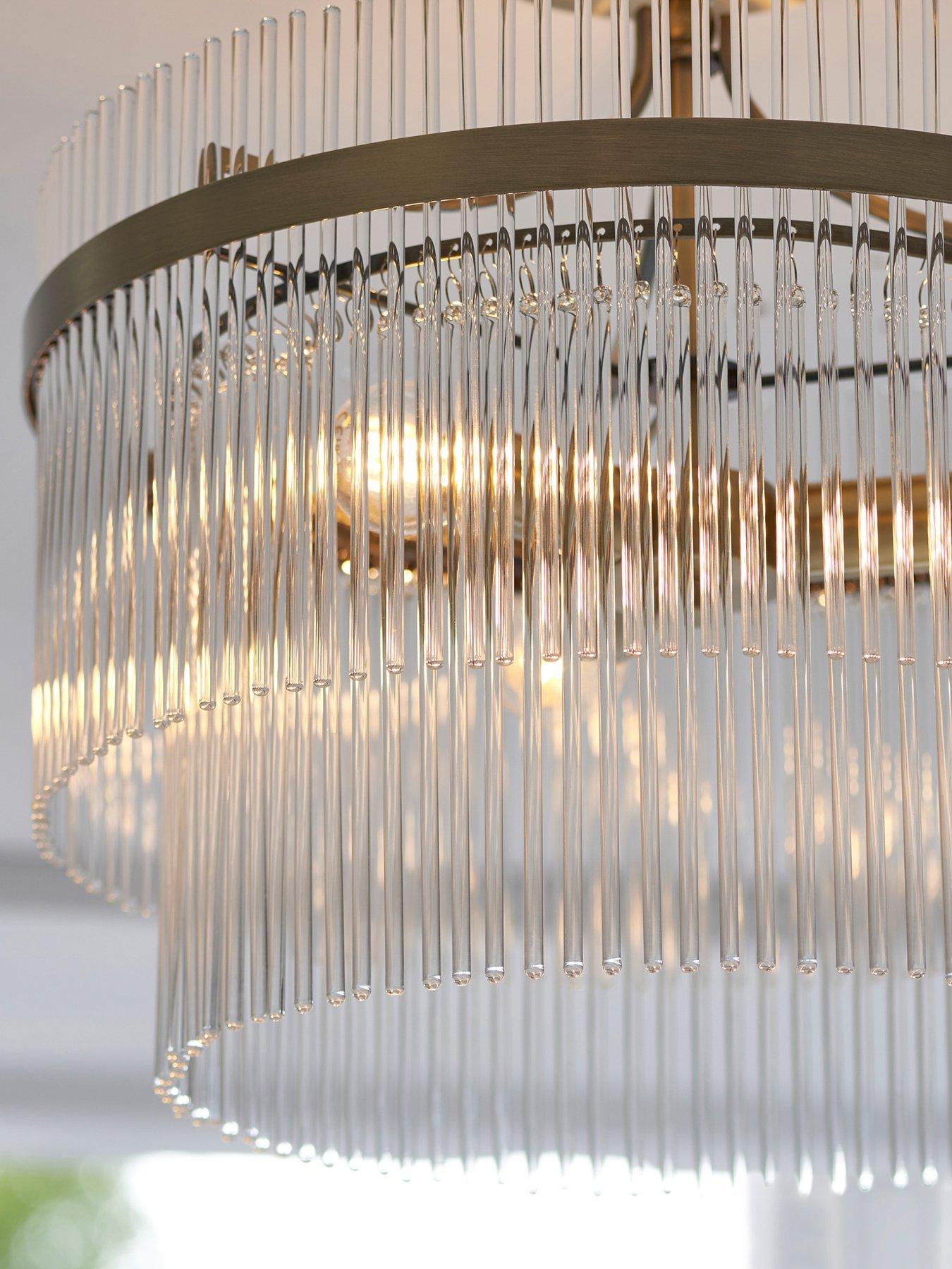Gallery Direct Marietta 3 Ceiling Light Antique Brass | Very